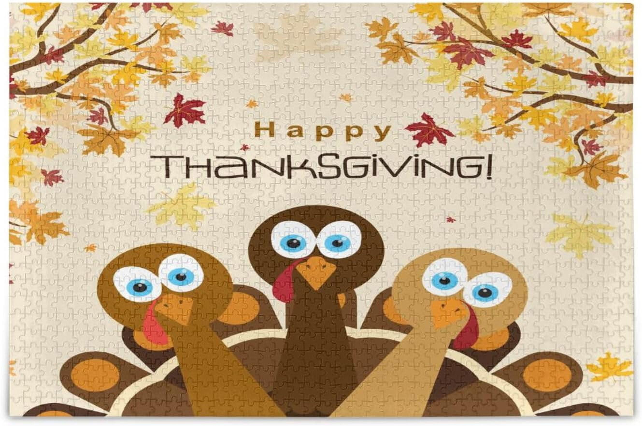 FREEAMG Thanksgiving Turkey Jigsaw Puzzle 1000 Pieces,Wooden Puzzles ...