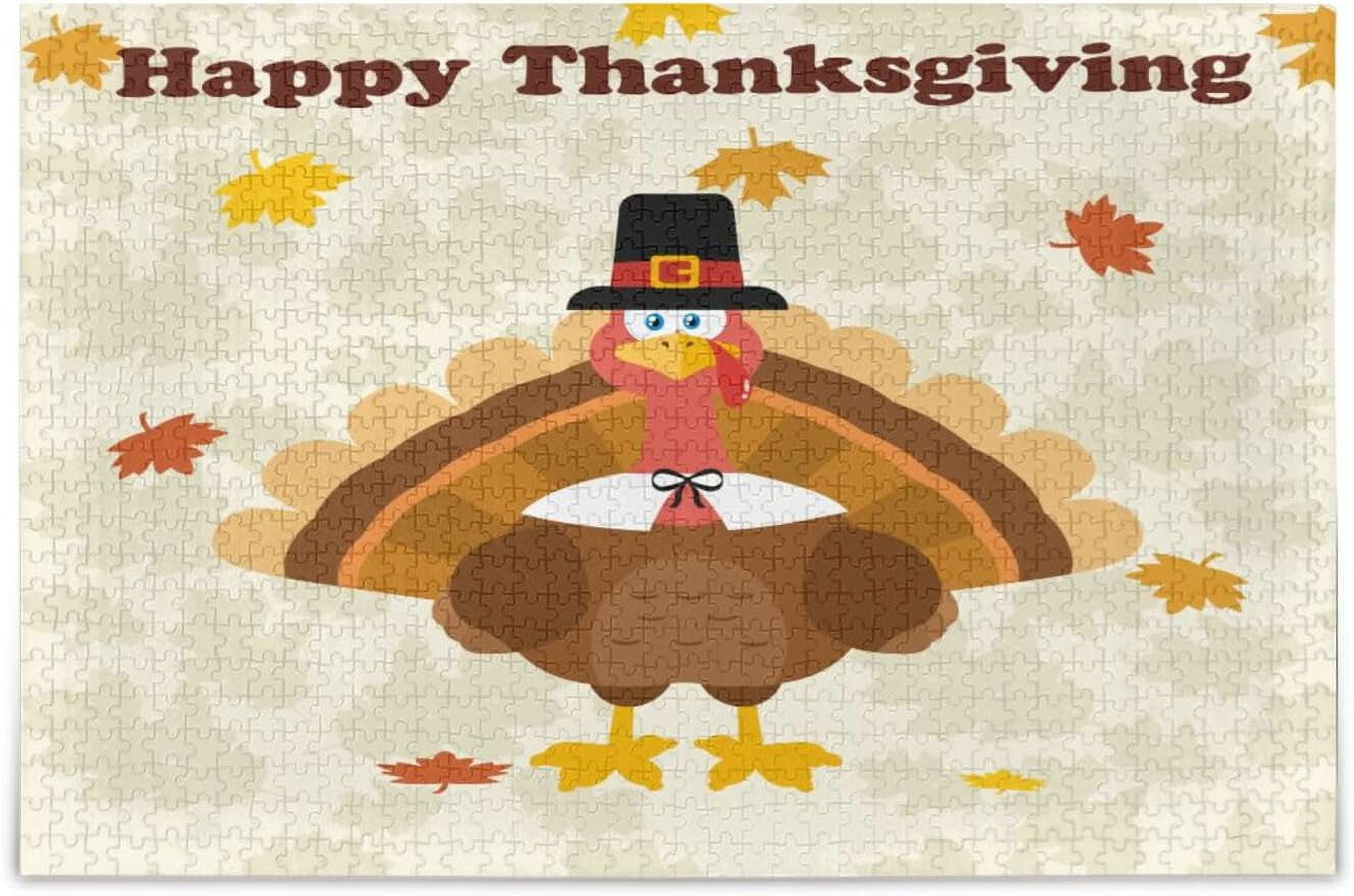 FREEAMG Thanksgiving Turkey Jigsaw Puzzle 1000 Pieces,Wooden Puzzles ...