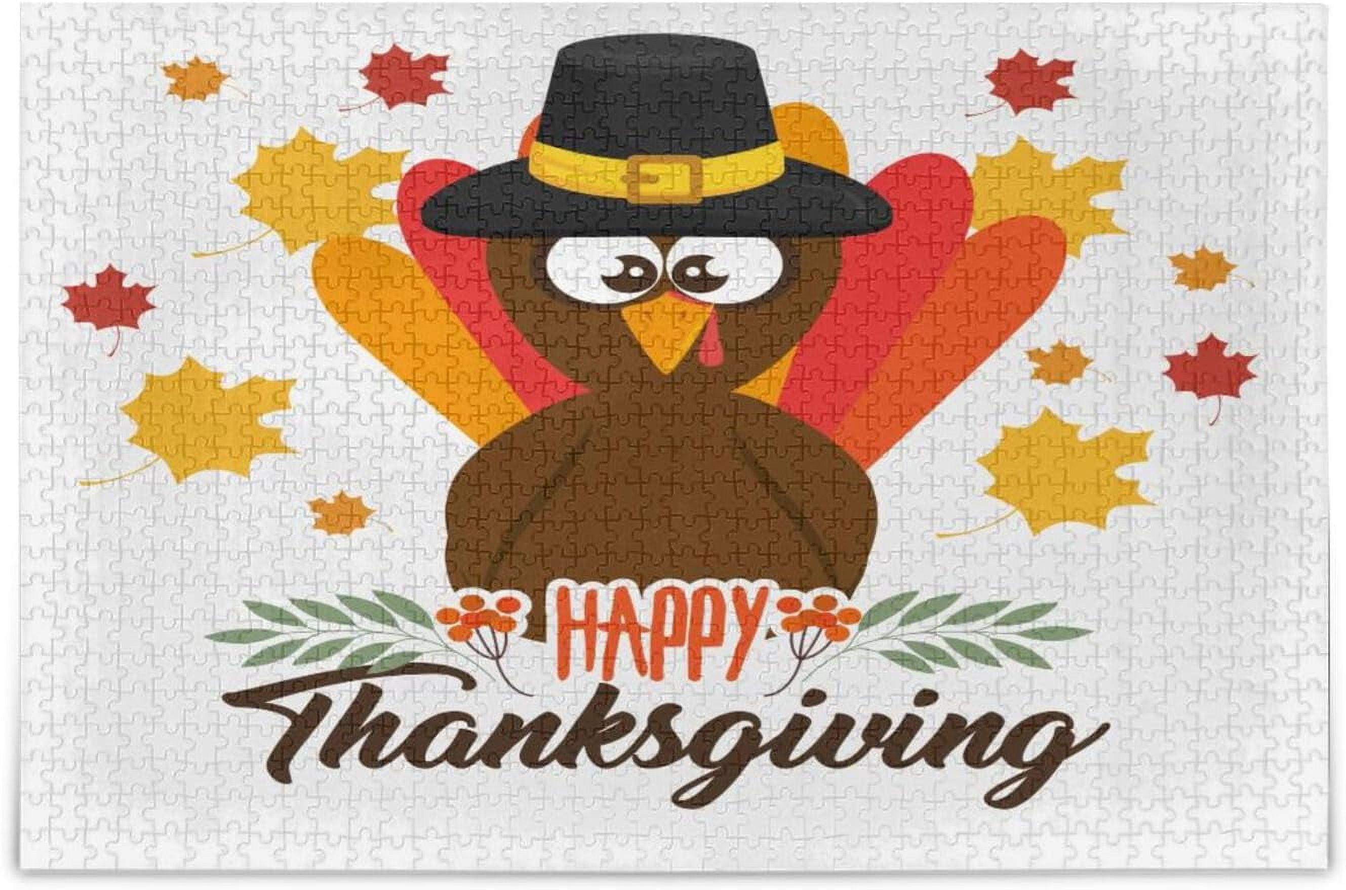 FREEAMG Thanksgiving Turkey Jigsaw Puzzle 1000 Pieces,Wooden Puzzles ...