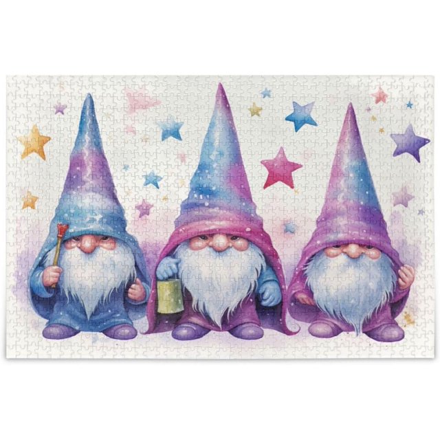 FREEAMG Three Cartoon Gnomes 500 Piece Large Jigsaw Puzzle for Adults ...