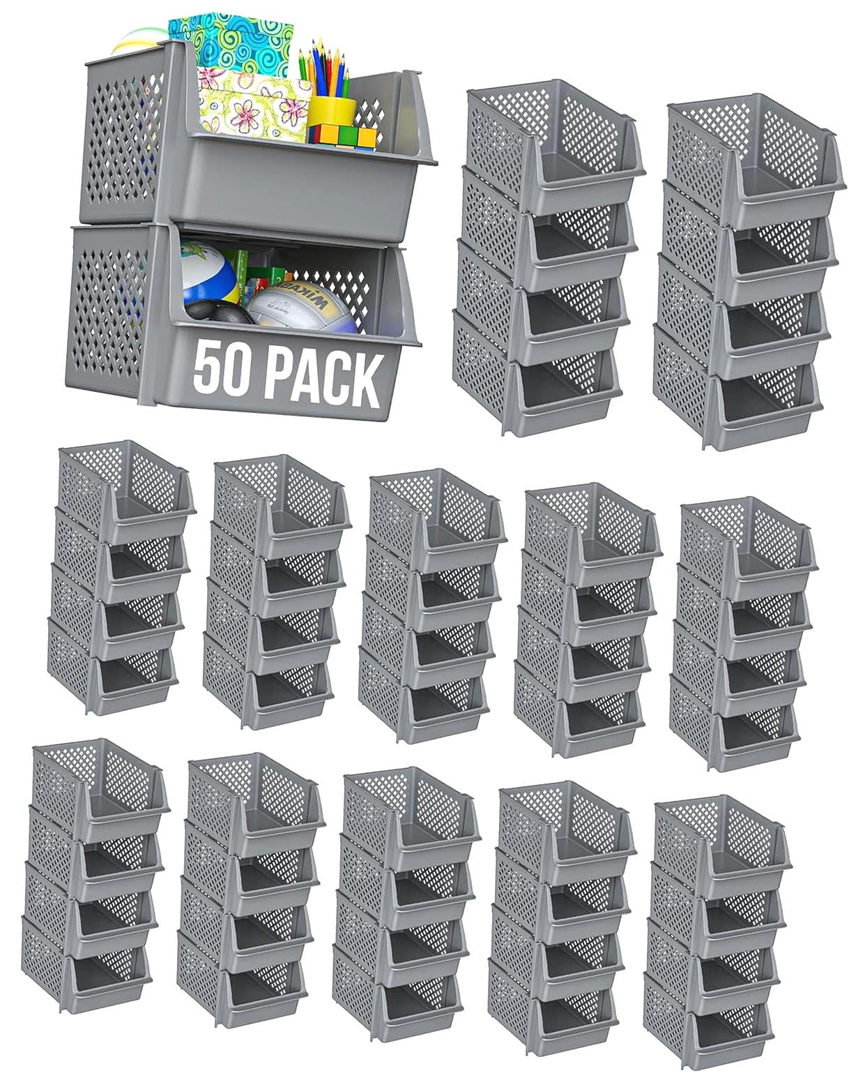 FREEAMG TidyFriend Plastic Stackable Storage Bins for Pantry, 5 Pack ...