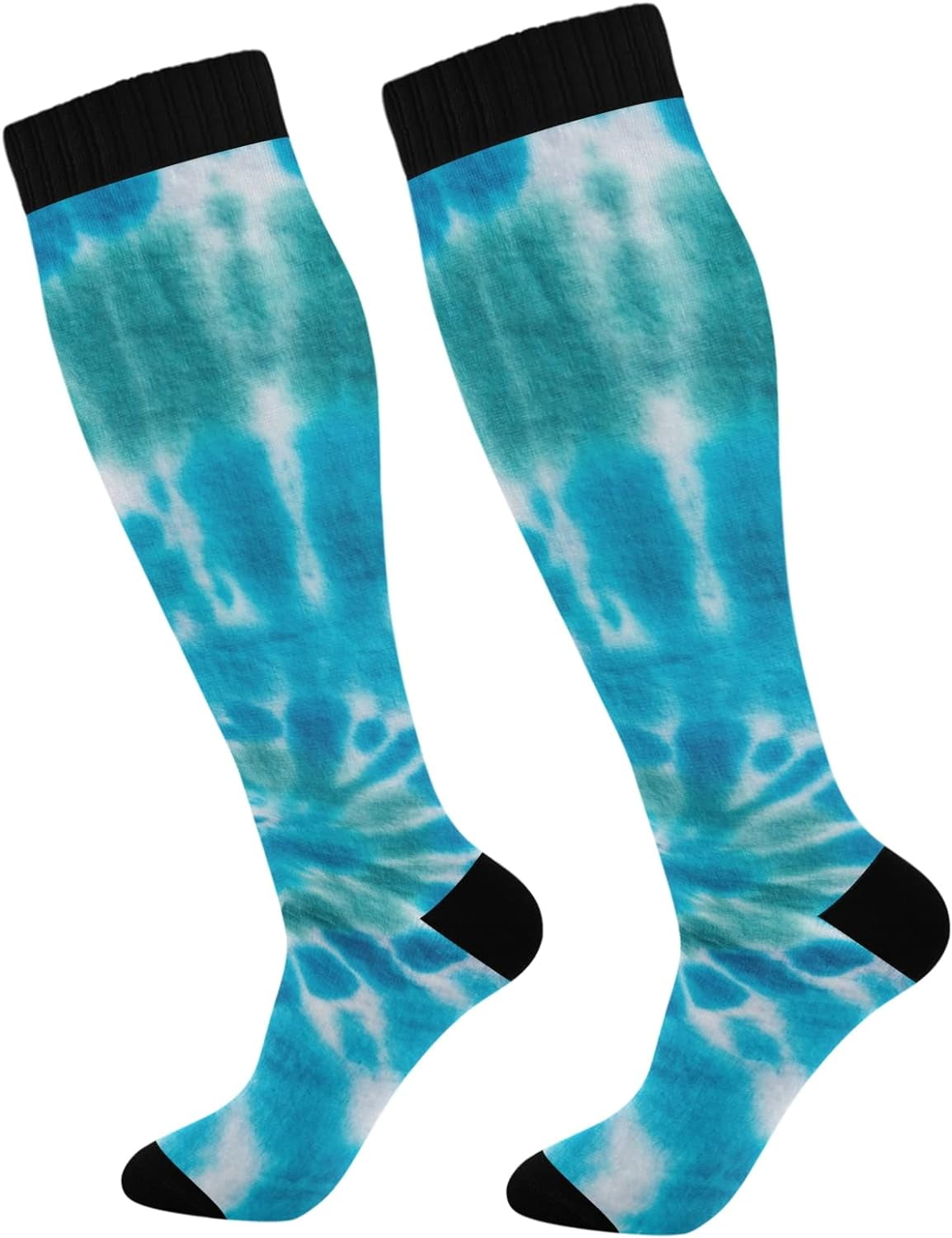 FREEAMG Tie Dye Compression Socks Women Men Long Stocking (20-30mmHg ...
