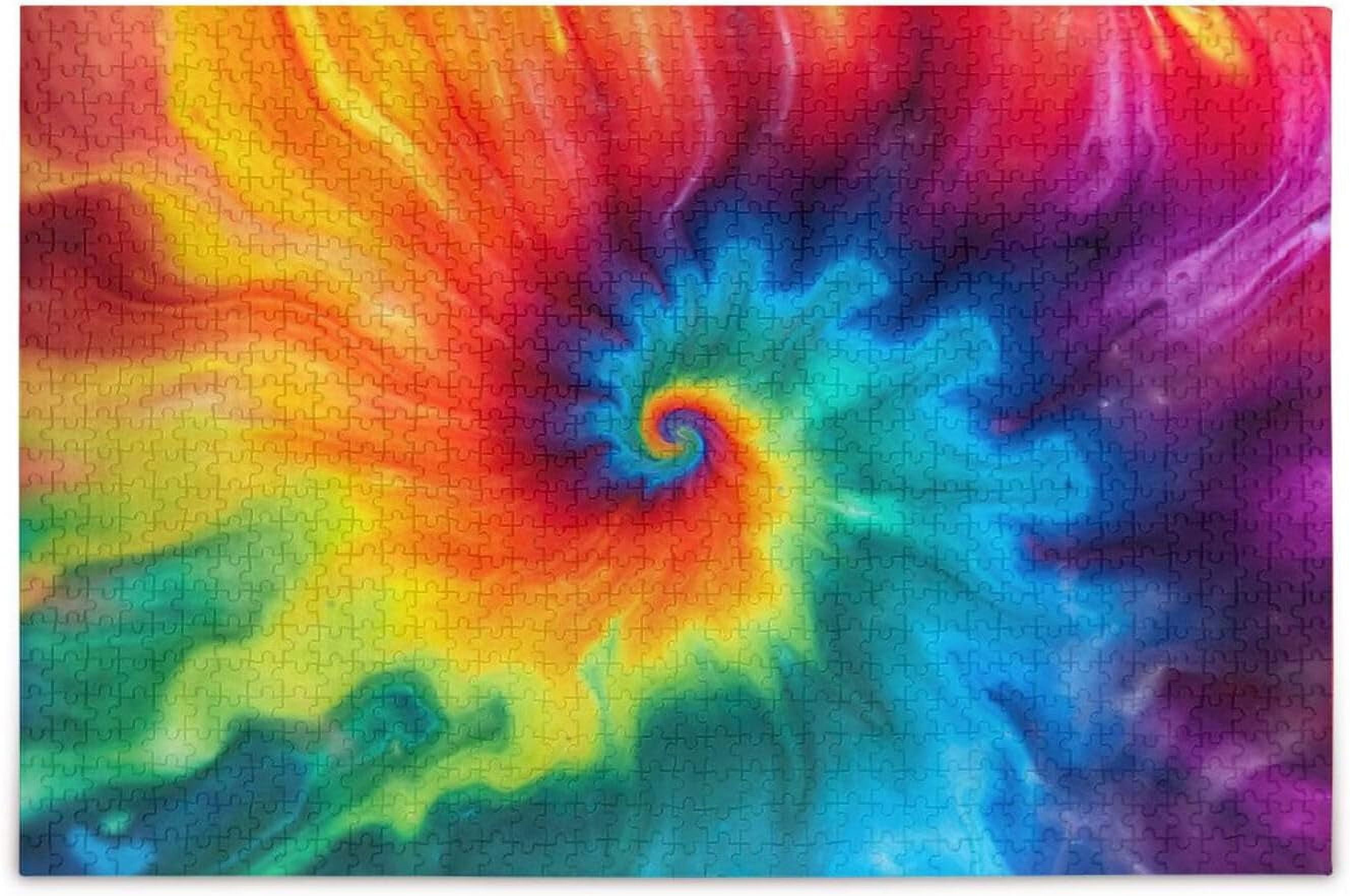 FREEAMG Tie Dye Wooden Jigsaw Puzzles Intellectual Entertainment ...