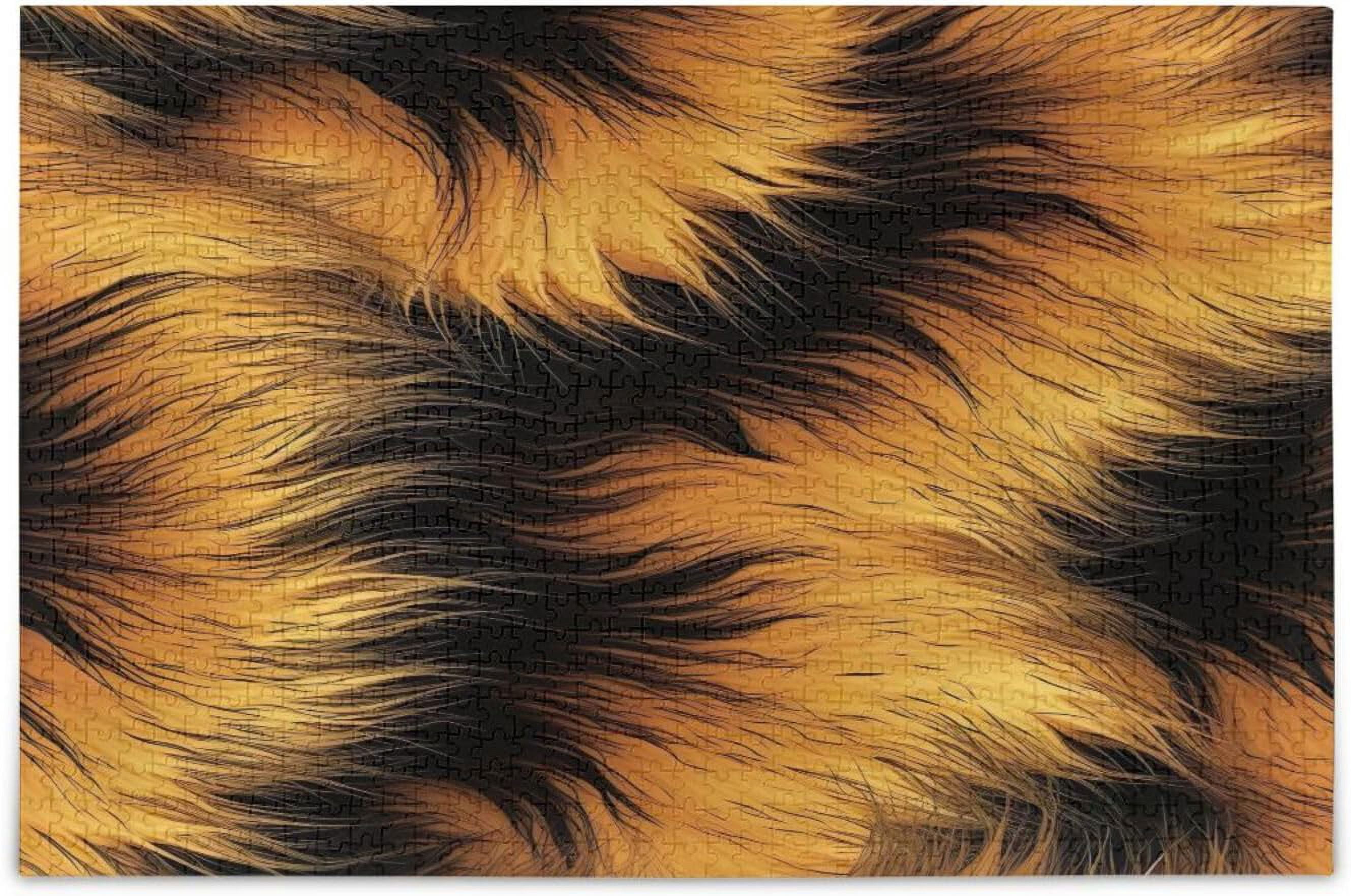 FREEAMG Tiger Fur Texture Puzzle 500 Pieces - Wooden Jigsaw Puzzles for ...