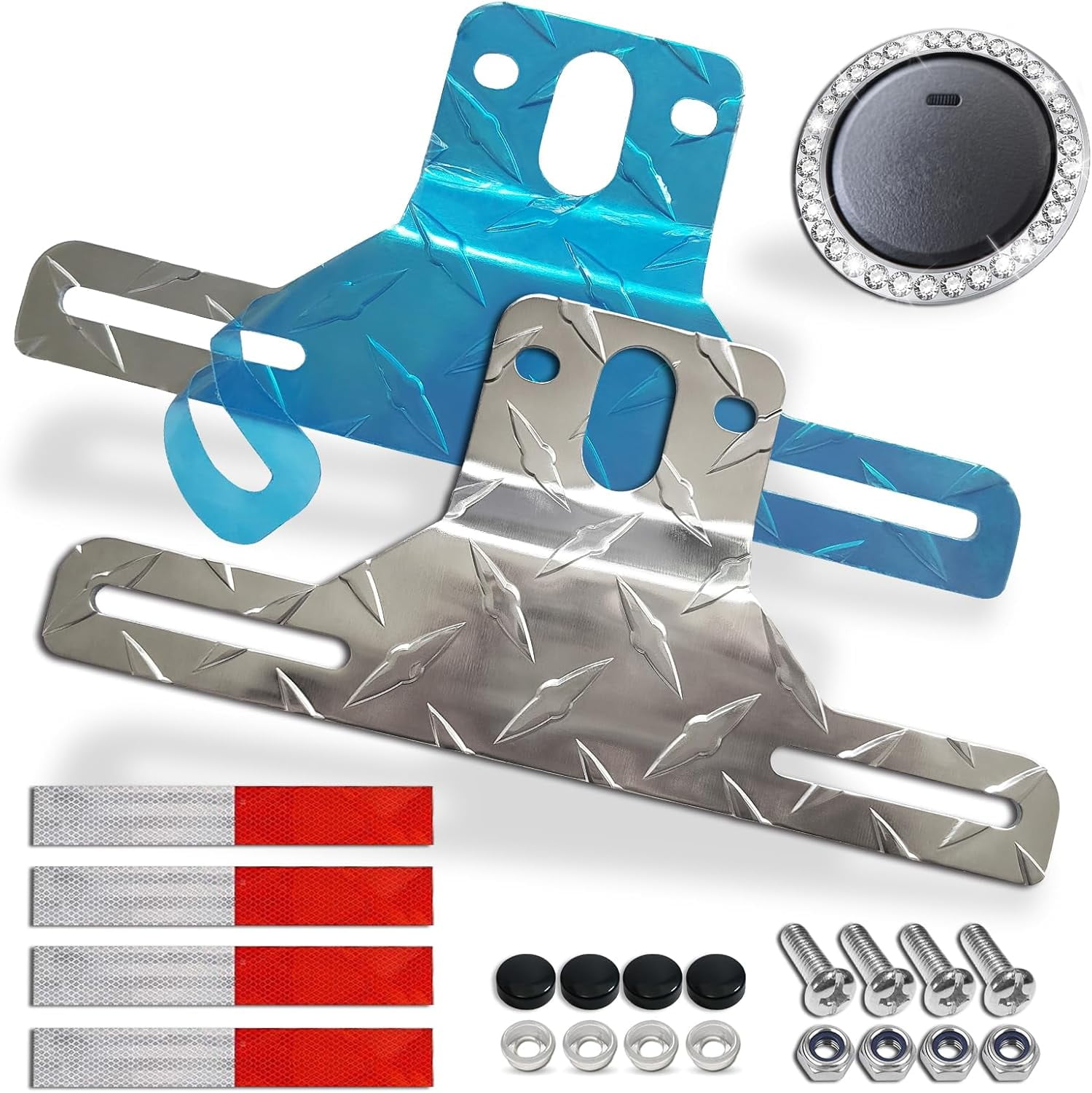 FREEAMG Trailer License Plate Bracket Frames - 2 Packs Aluminum Heavy ...