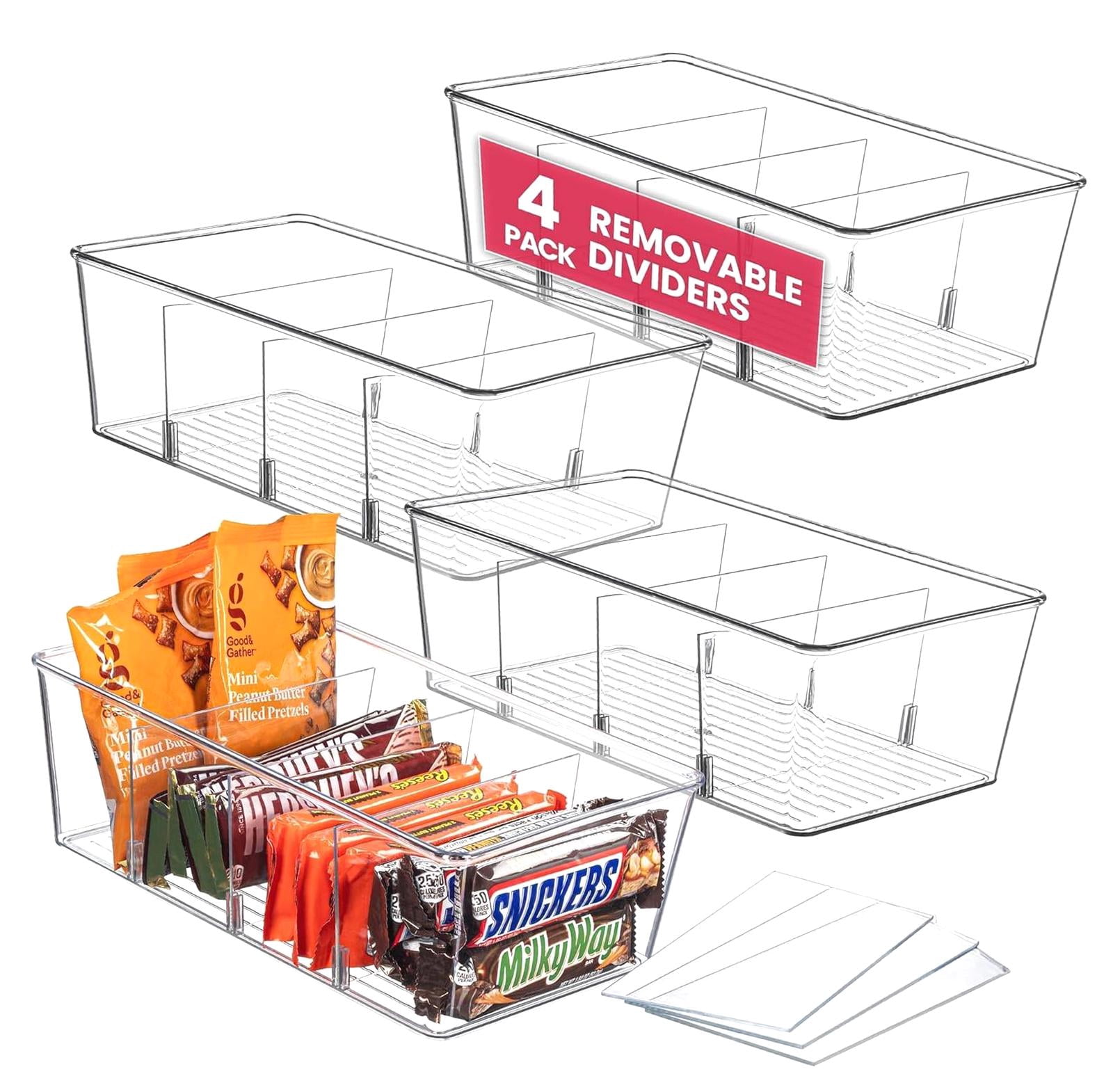 FREEAMG Transparent Pantry Storage Bins 8-Piece Set - Refrigerator ...