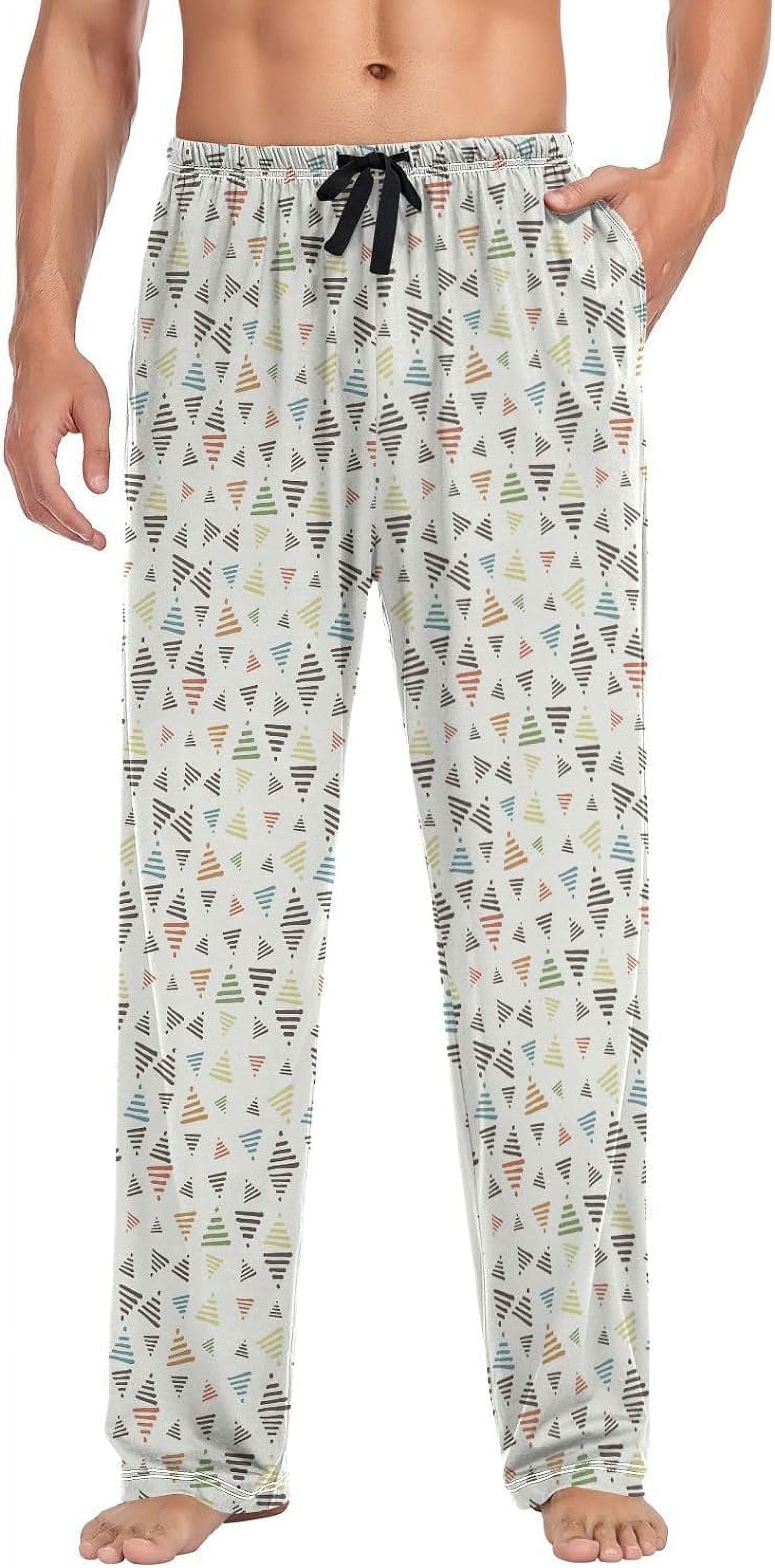 FREEAMG Triangles Texture Pajama Pants for Men, Men's Separate Bottoms ...