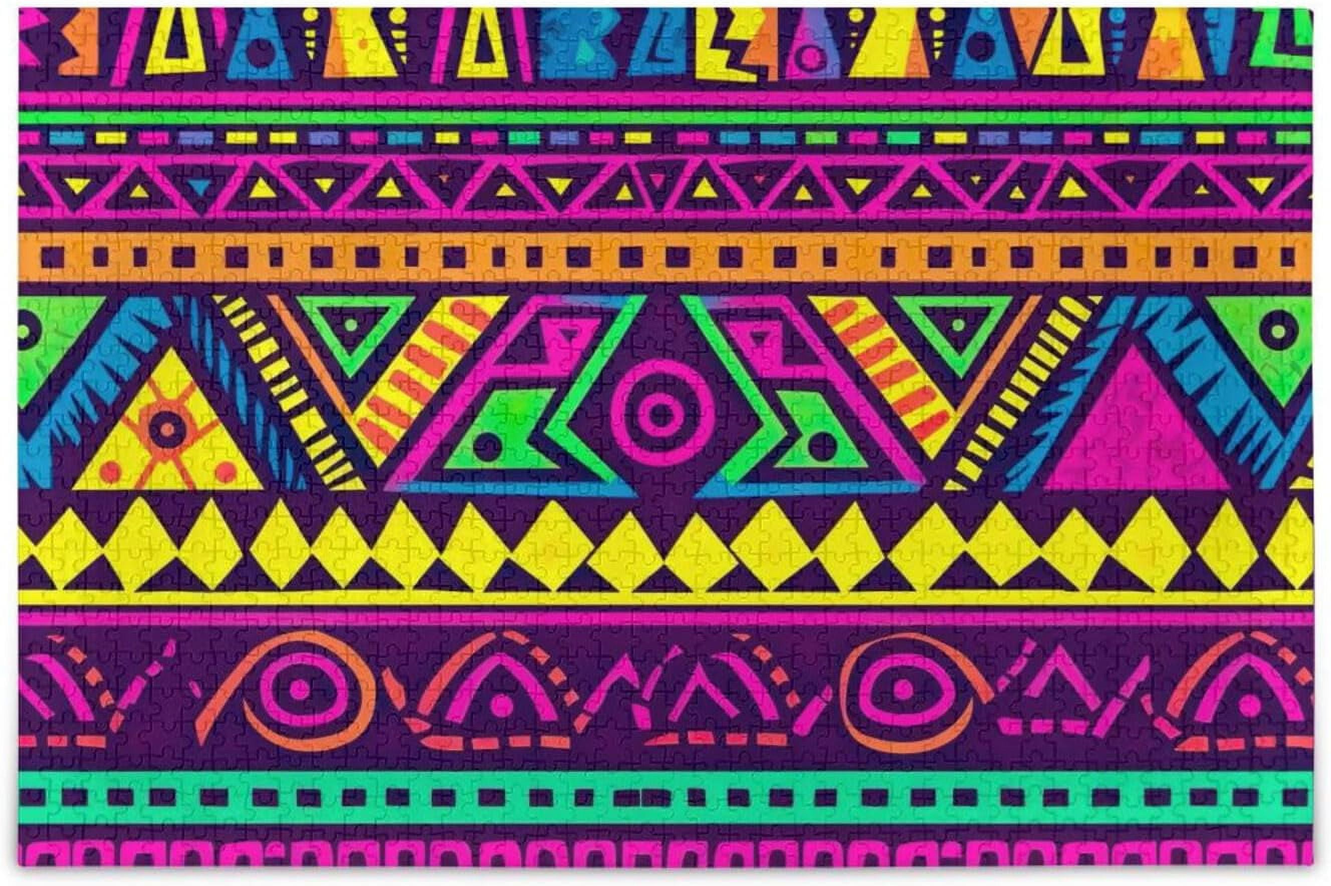 FREEAMG Tribal Aztec Jigsaw Puzzle for Adults Teens Kids, 500 Pieces ...