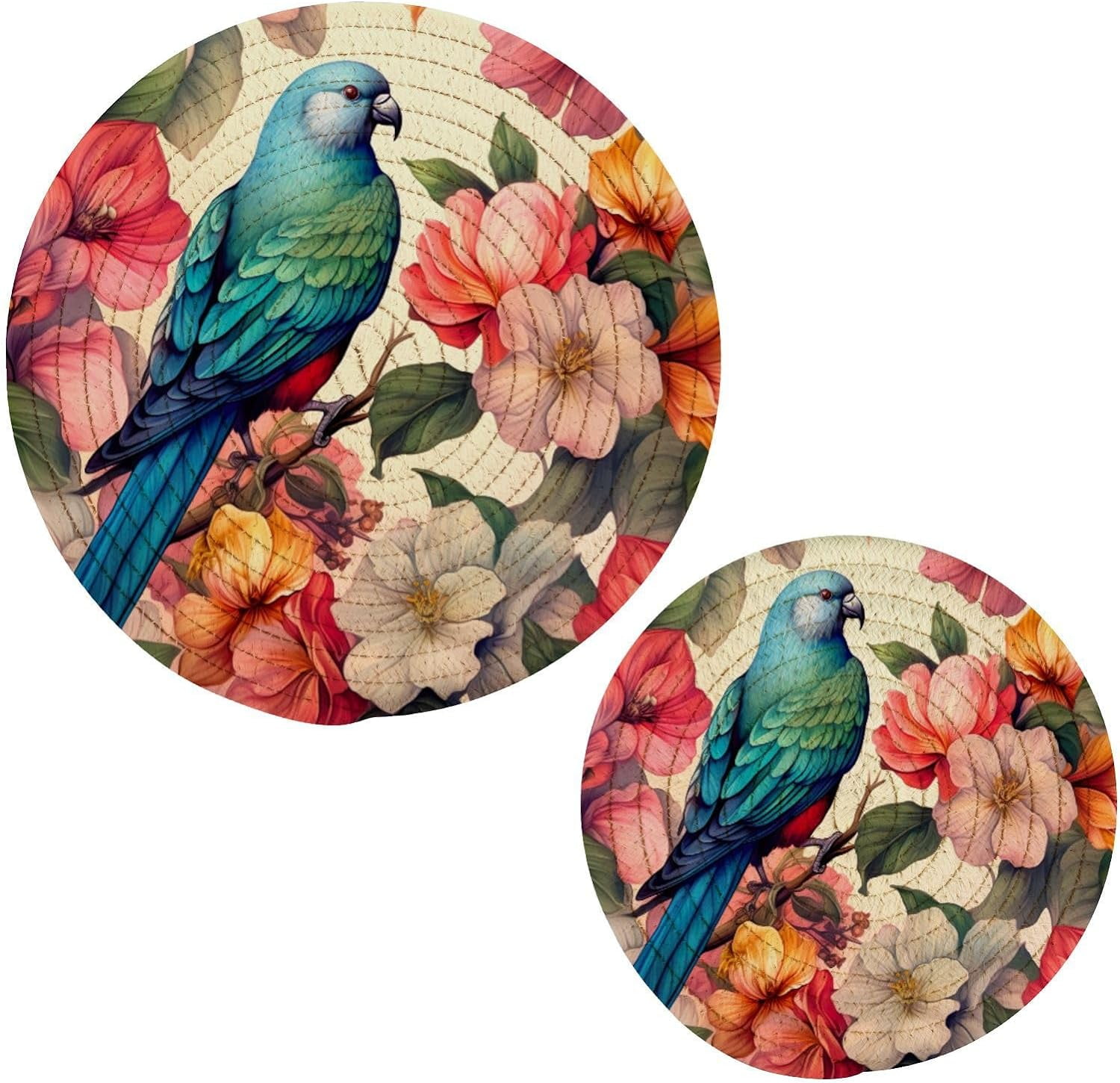 FREEAMG Tropical Bird Trivets Pot Holders Set of 2 Decoration ...