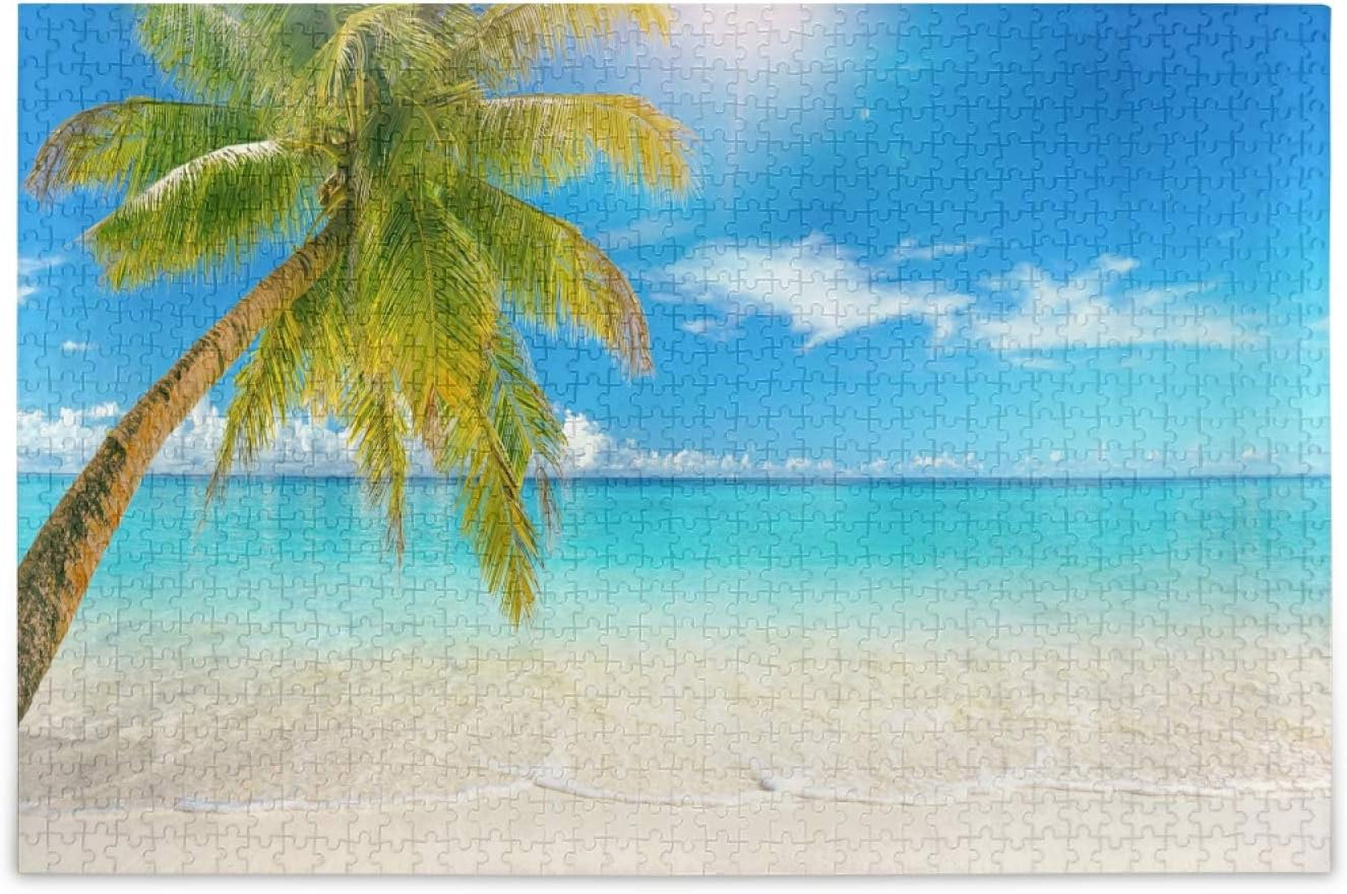 FREEAMG Tropical Island Beach Palm Tree Puzzle for Adults 500 Piece ...