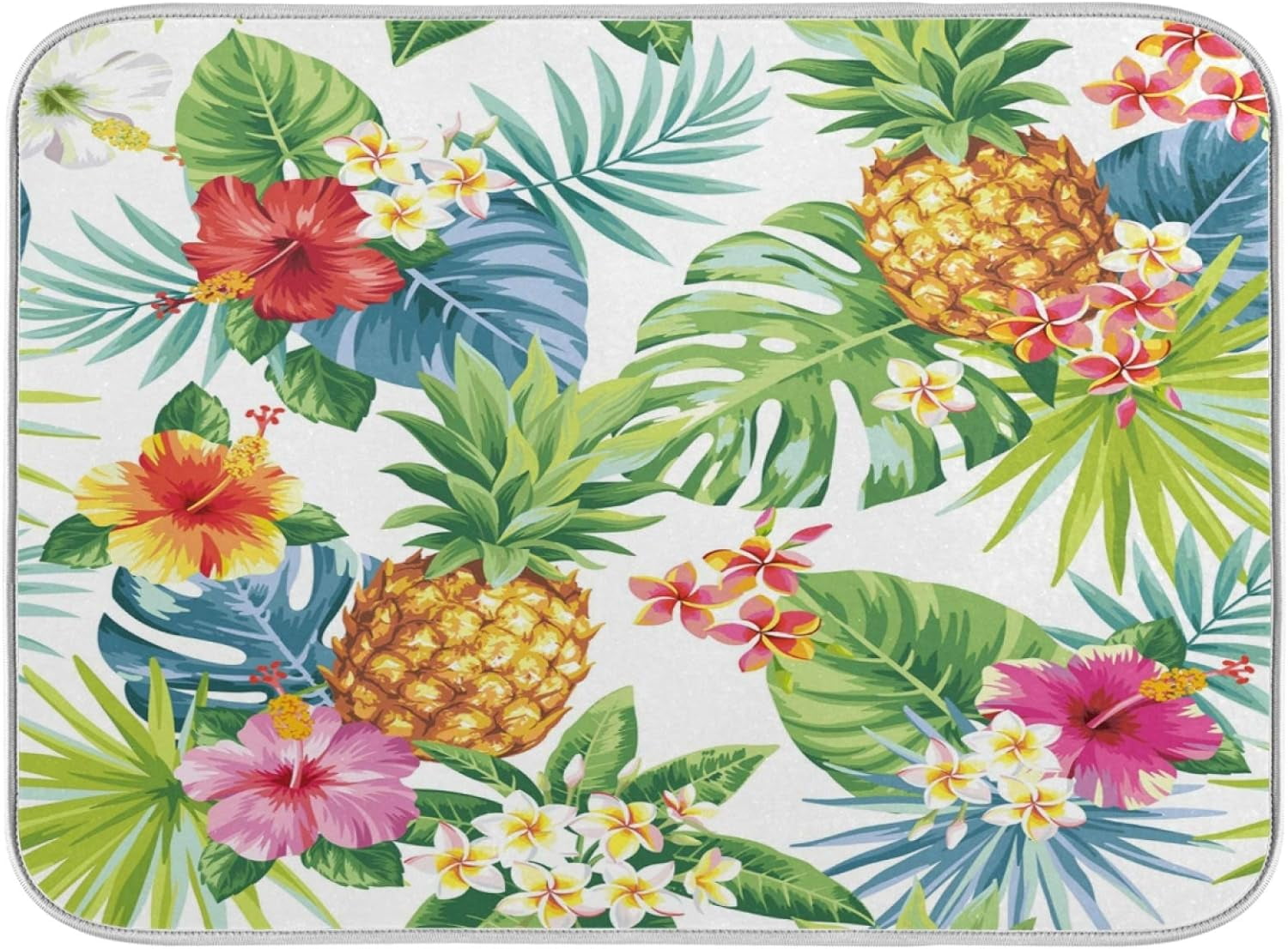 FREEAMG Tropical Pineapple Palm Tree Leaves Flower Summer Dish Drying ...