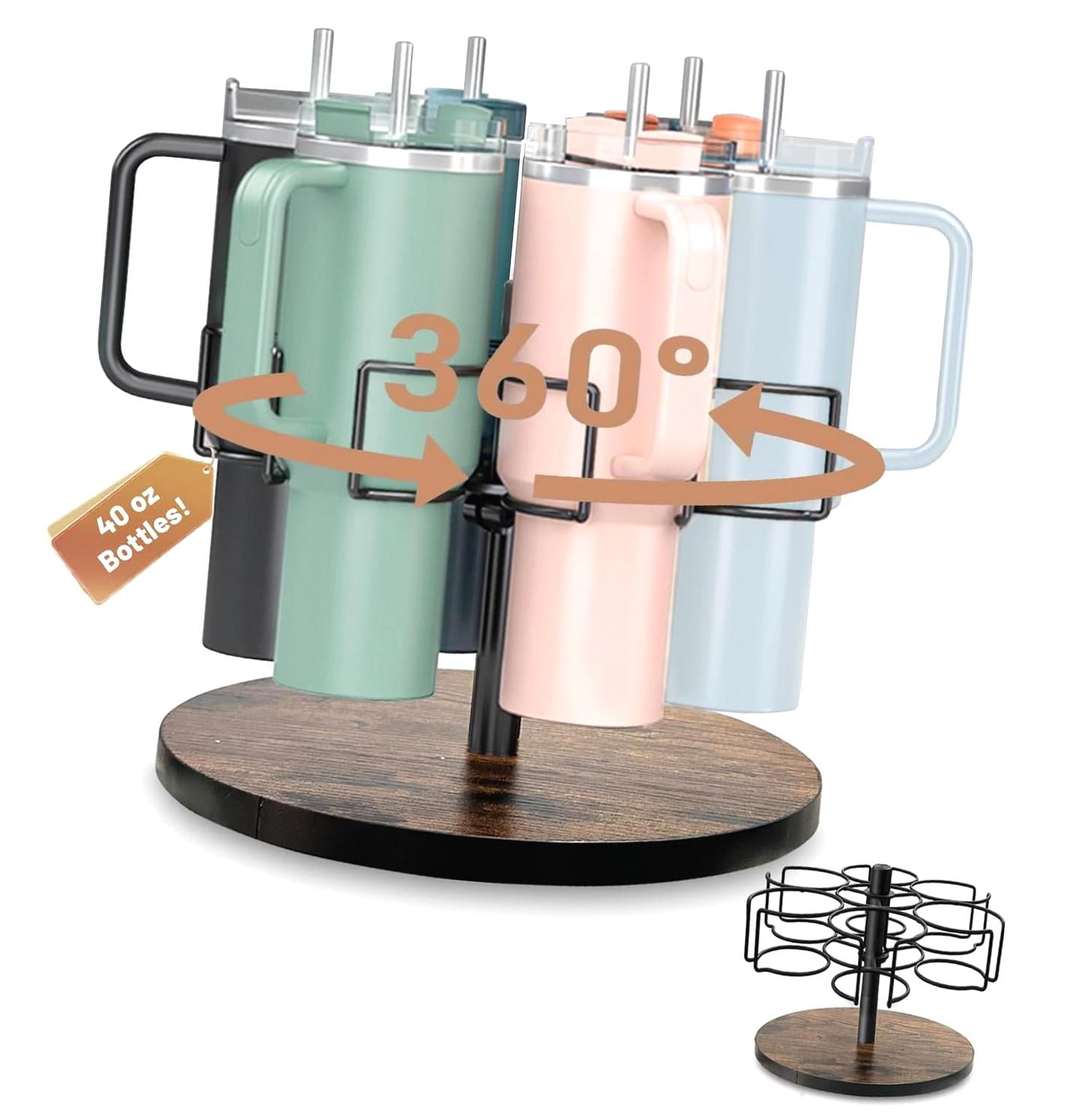 FREEAMG Tumbler Organizer Cup Holder, 40 oz Water Bottle Storage Rack ...