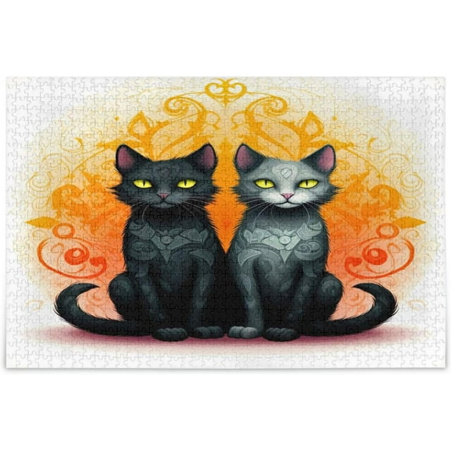 FREEAMG Two Cats Puzzles for Adults 500 Pieces, Adults and Kids ...