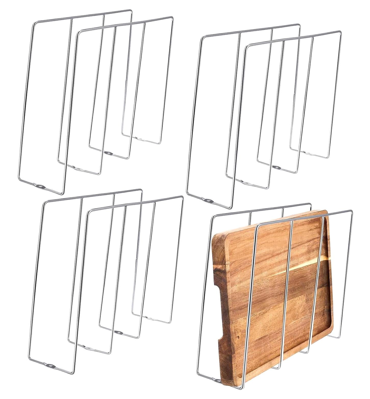 FREEAMG U-Shaped Baking Sheet Cabinet Organizer, Vertical Chrome Pan ...
