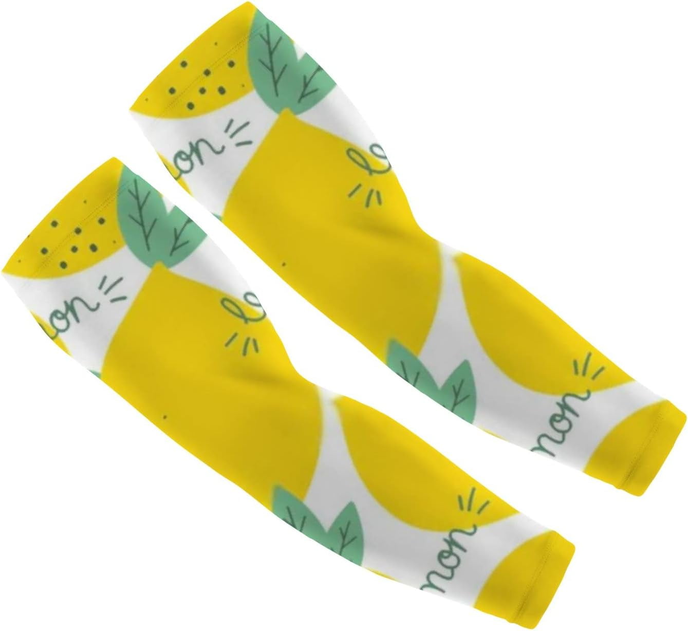 Freeamg Uv Sun Protection Compression Arm Sleeves Fresh Lemons Leaves