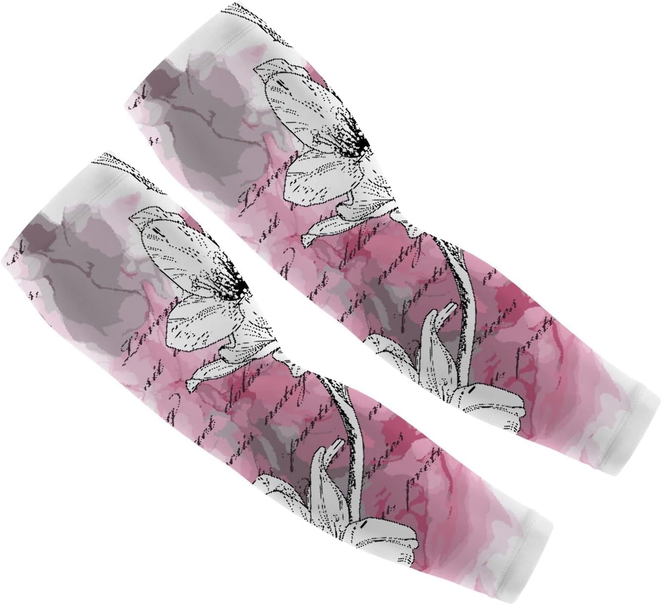 FREEAMG UV Sun Protection Compression Arm Sleeves for Men Women Ink ...