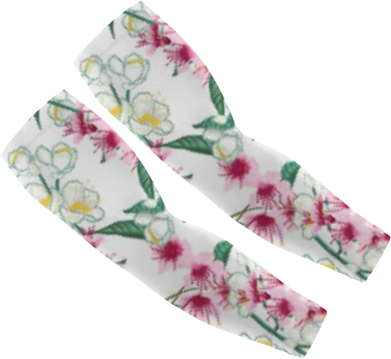 FREEAMG UV Sun Protection Compression Arm Sleeves for Men Women Pink ...