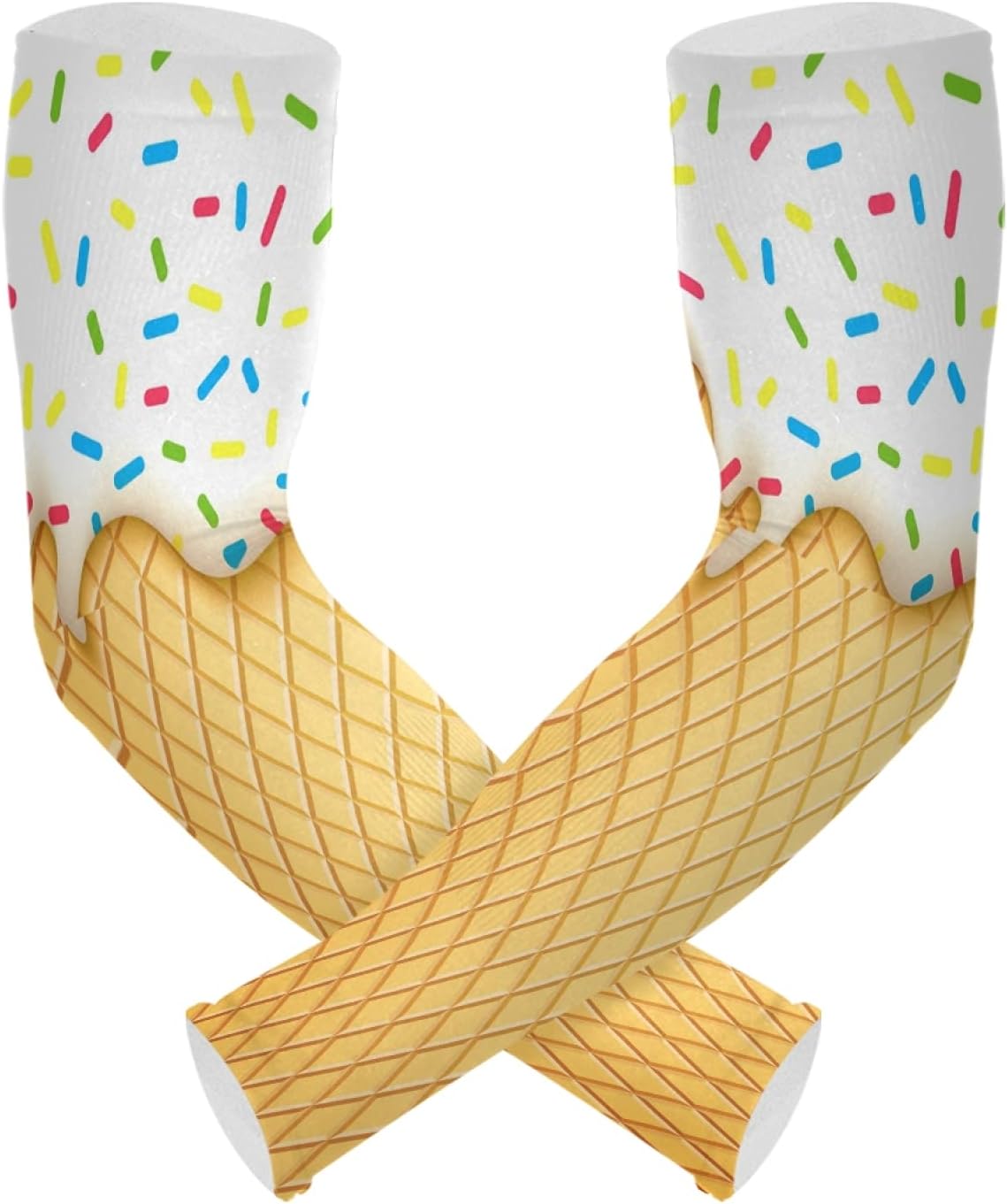 FREEAMG UV Sun Protection Ice Cream Cone Cooling Arm Sleeves 1-Pairs ...