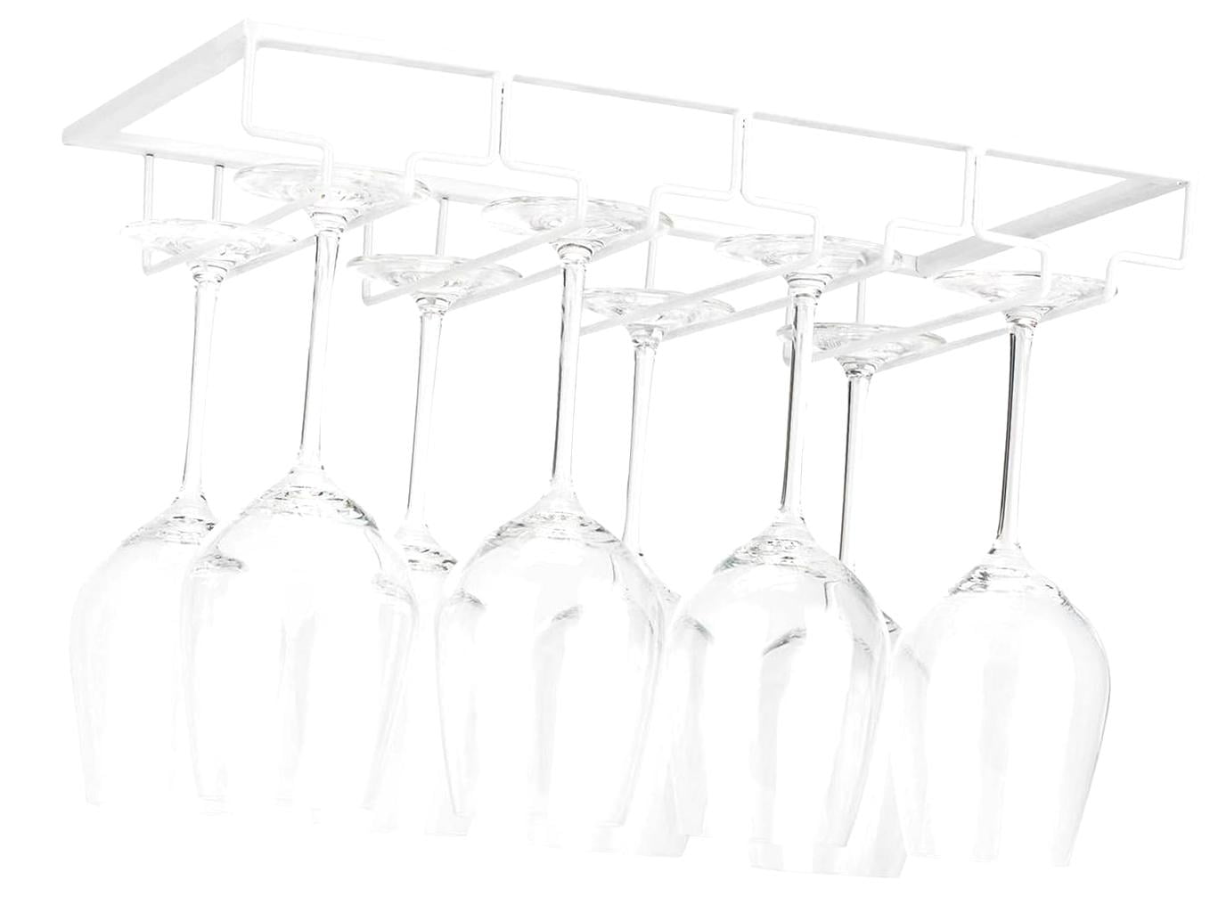 FREEAMG Under Cabinet Glass Rack - Metal Stemware Organizer for Bar and ...