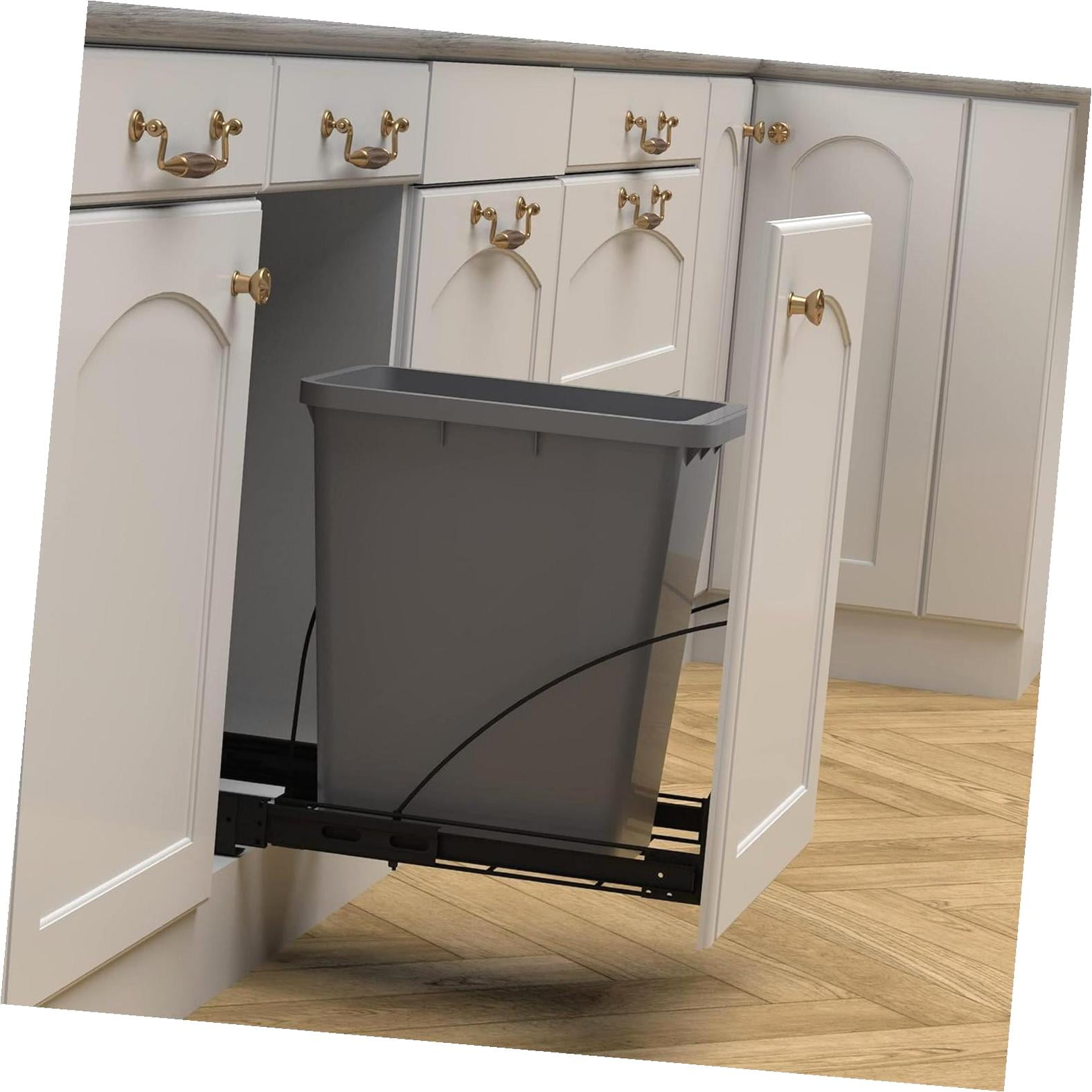 FREEAMG Under-Cabinet Pull-Out Trash Bin System, Cabinet Mount Waste ...