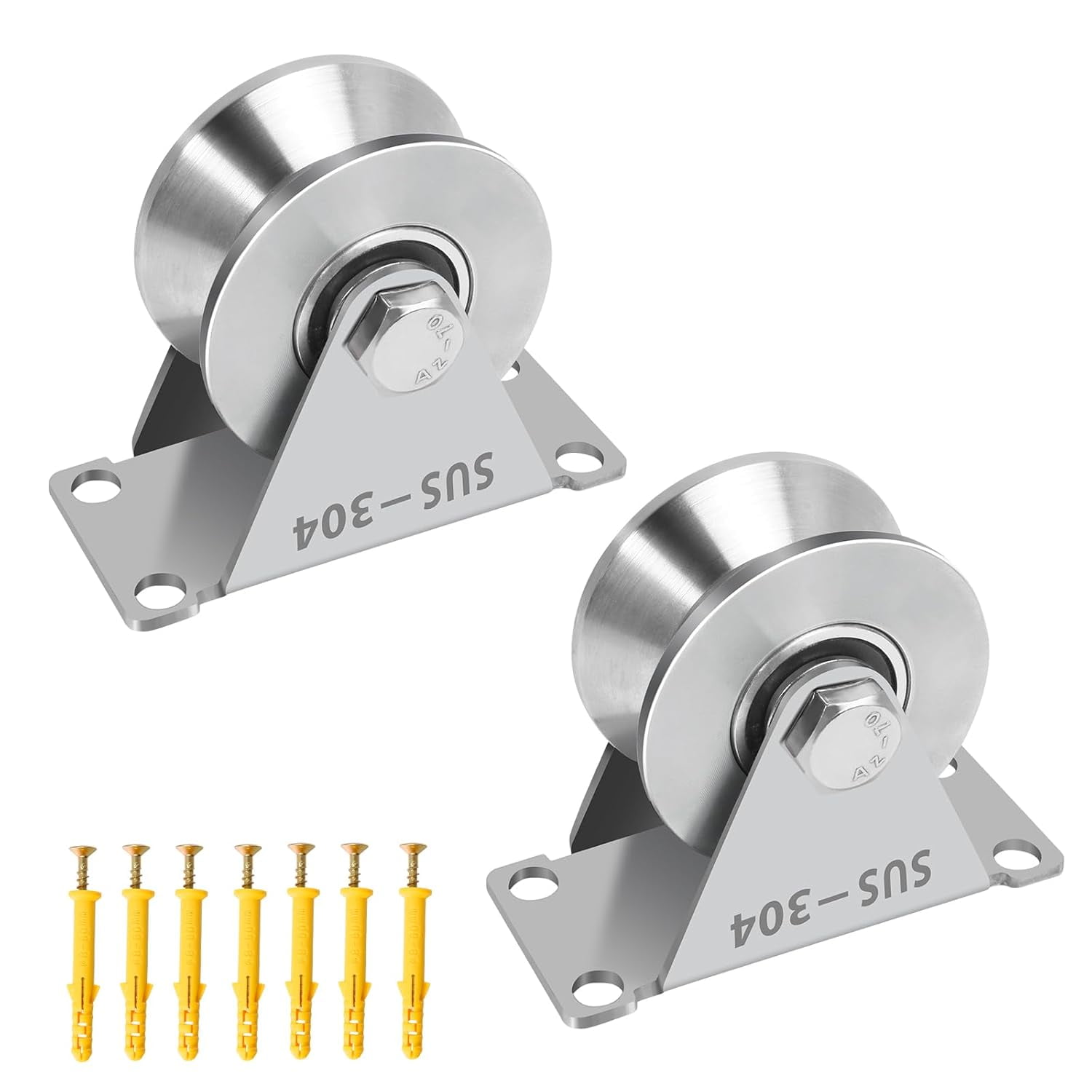 FREEAMG V Groove Pulley, Stainless Steel Blocks 2 Pack Silence Rotation ...