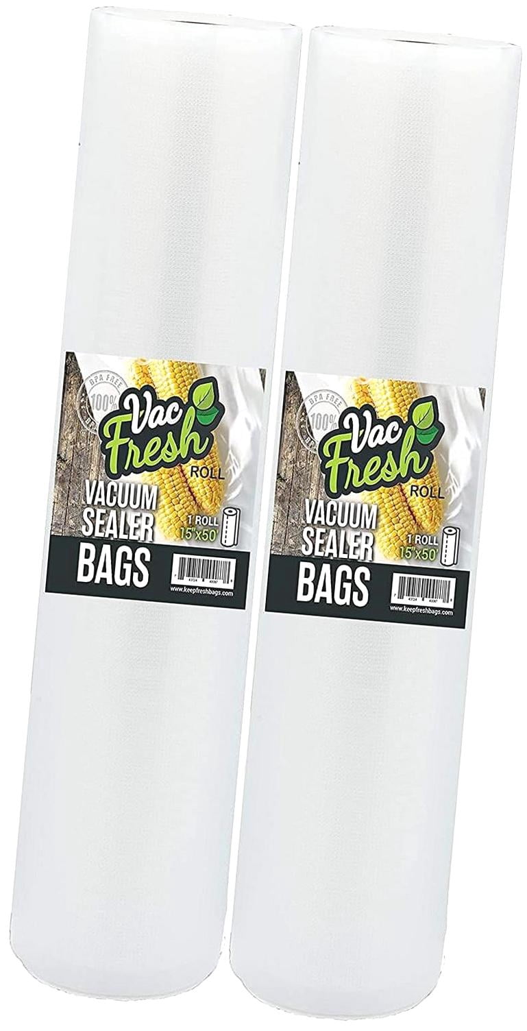 FREEAMG Vac Fresh Food Vacuum Sealer Rolls (2, 11" x 50') 3.5mil ...