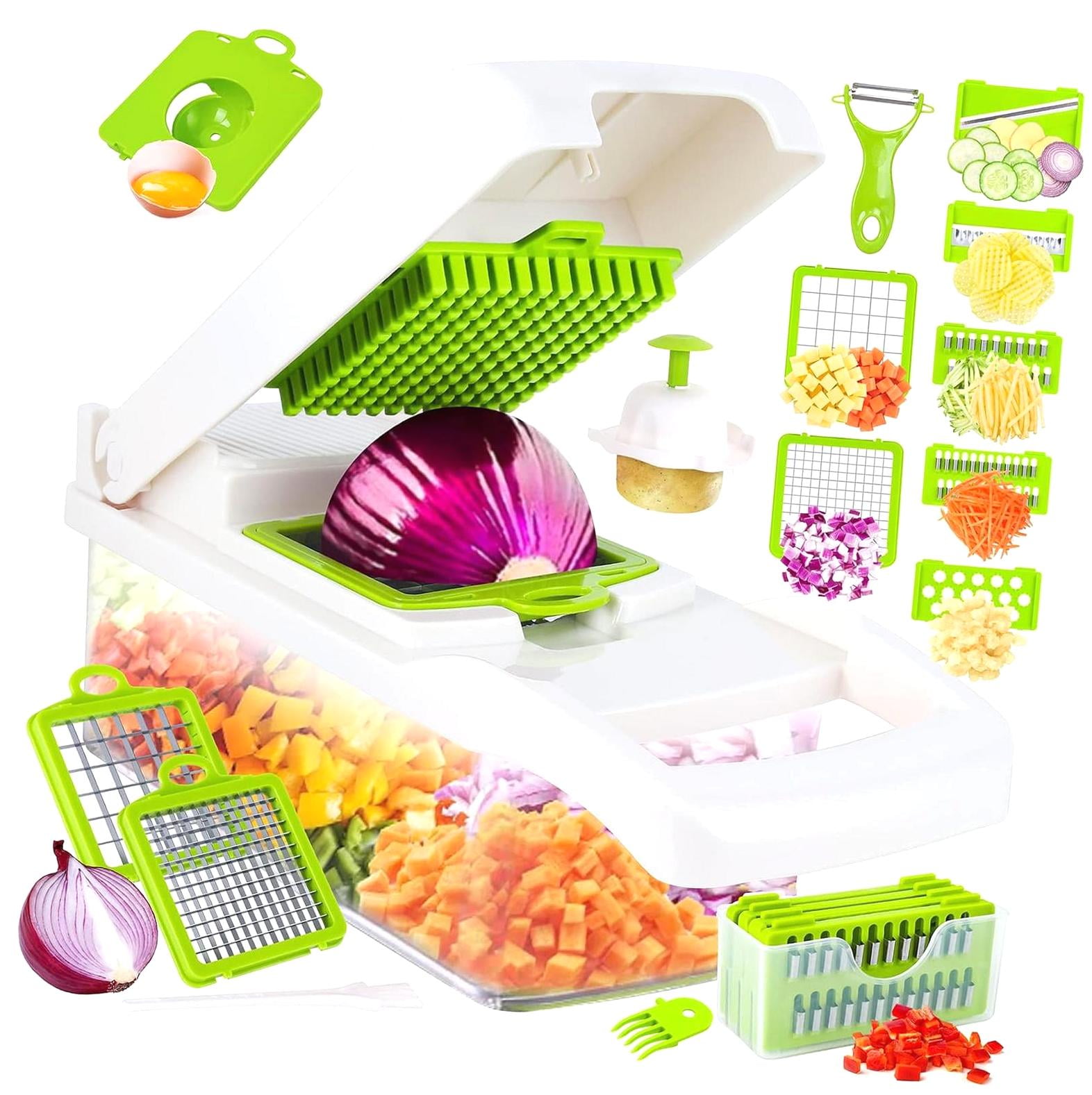 FREEAMG Vegetable Cutter, Onion Dicer, 14-in-1 Multi-Purpose Food ...