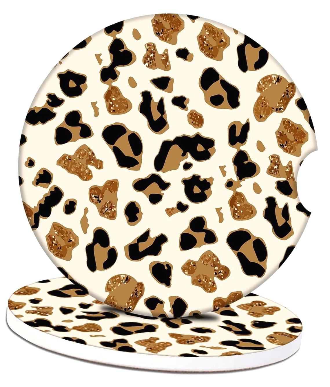 FREEAMG Vehicle Beverage Holder Mat - Cheetah Pattern Absorbent ...