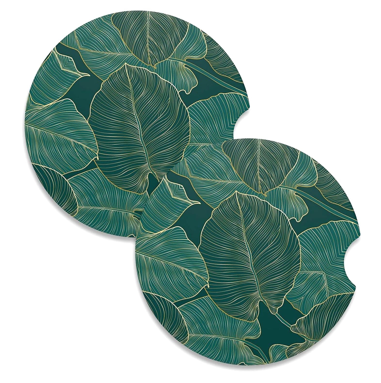 FREEAMG Vehicle Cup Holder Coasters, 2-Piece Absorbent Ceramic Drink ...