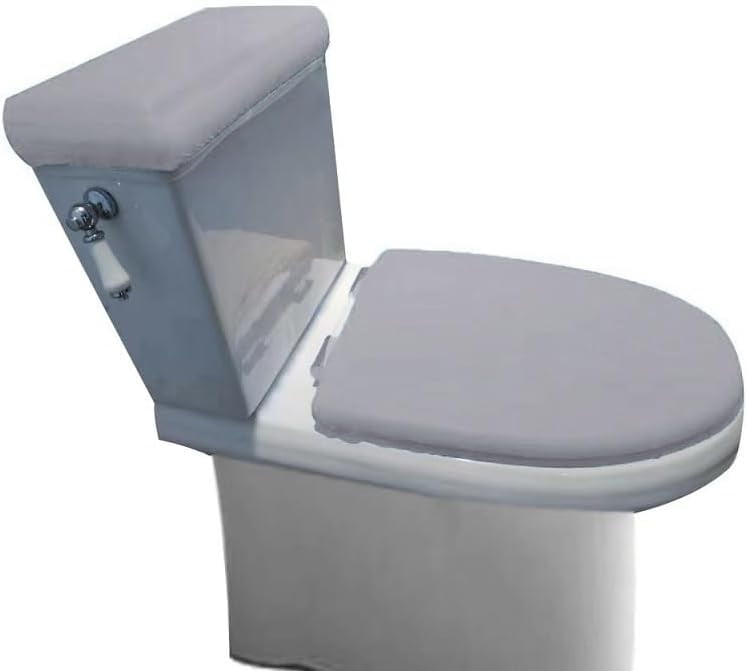 FREEAMG Velvet Toilet Lid Cover and Toilet Tank Lid Cover Fabric Cover ...