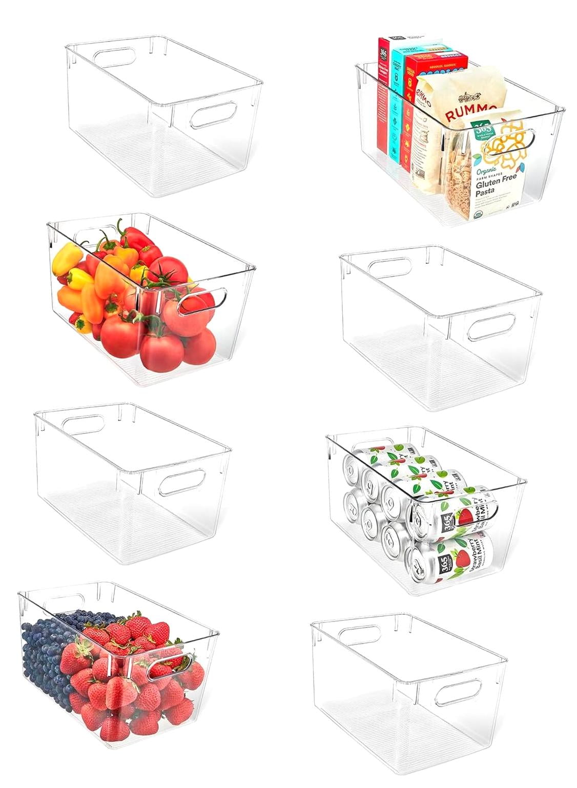 FREEAMG Versatile Refrigerator Containers - 6-Piece Large, Stackable ...