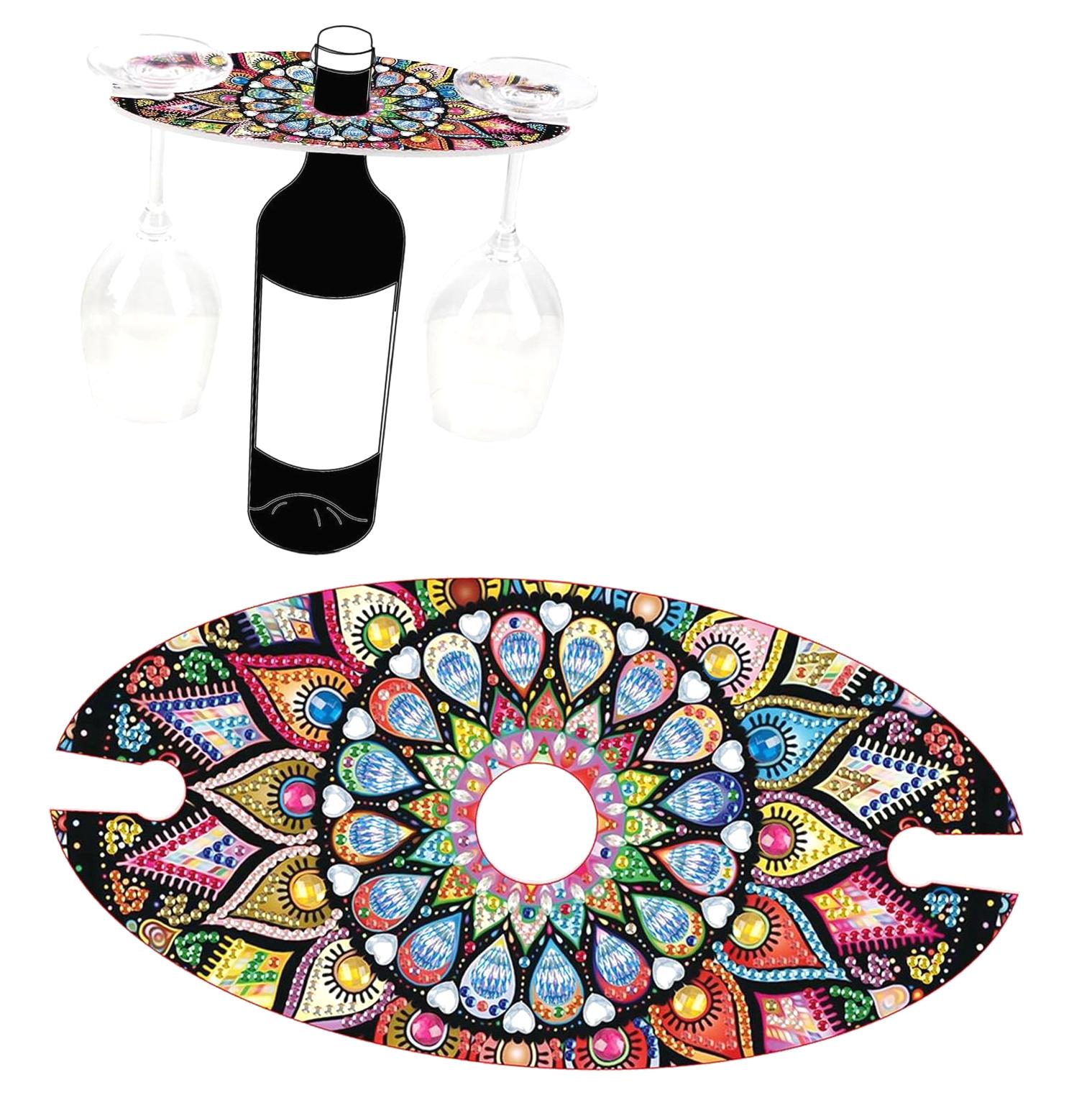 FREEAMG Vibrant Mandala Diamond Art Glass Stand – DIY Acrylic Holder ...