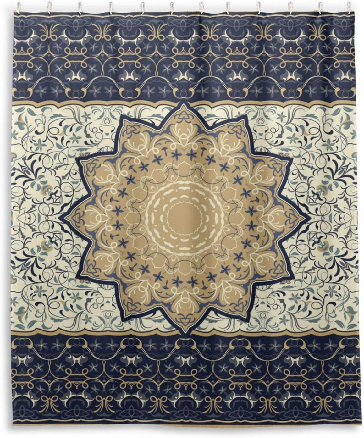 FREEAMG Vintage Arabic Shower Curtains, Waterproof Fabric Shower ...