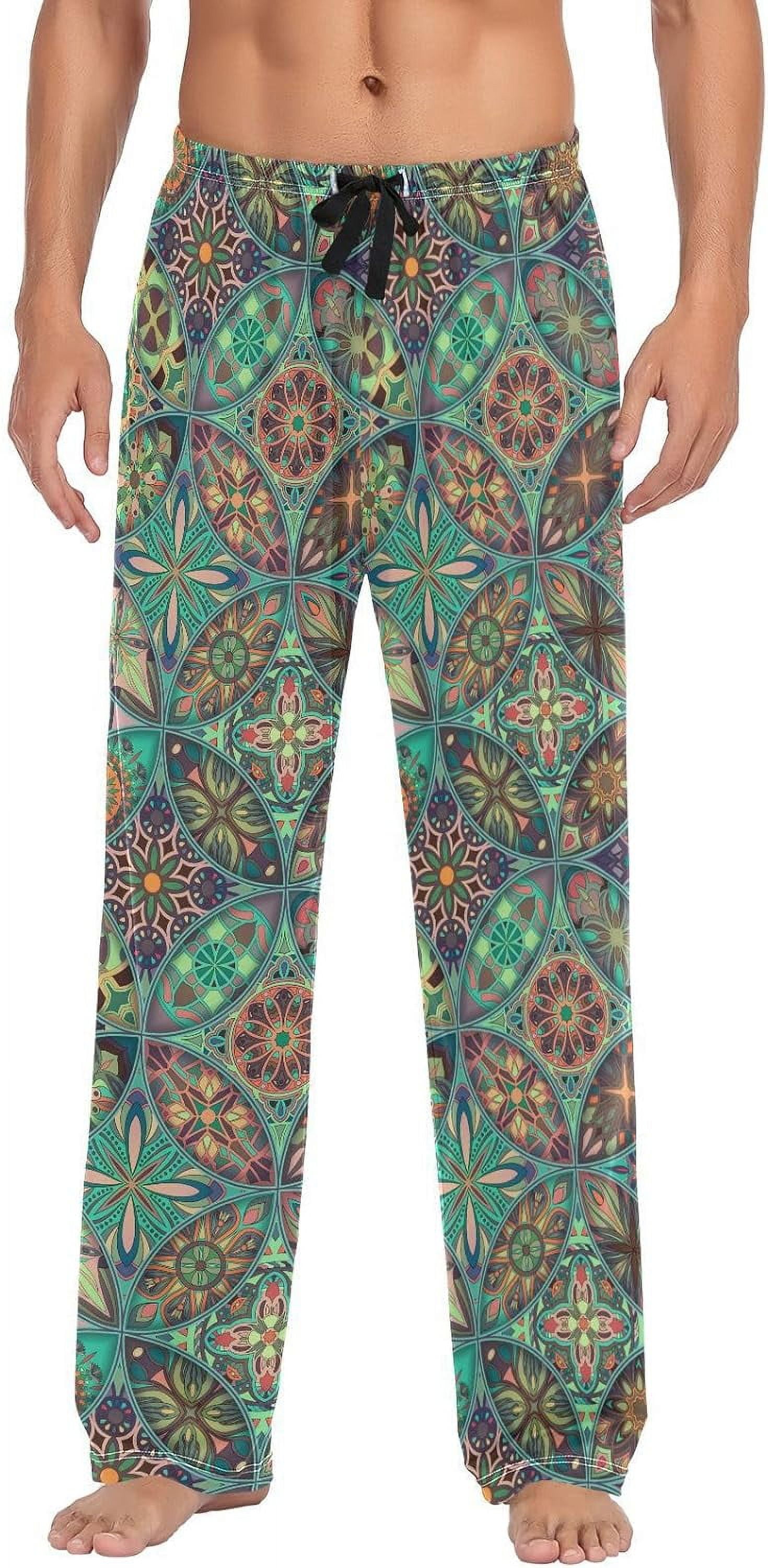 FREEAMG Vintage Colorful Mandala Pajama Pants for Men, Men's Separate ...
