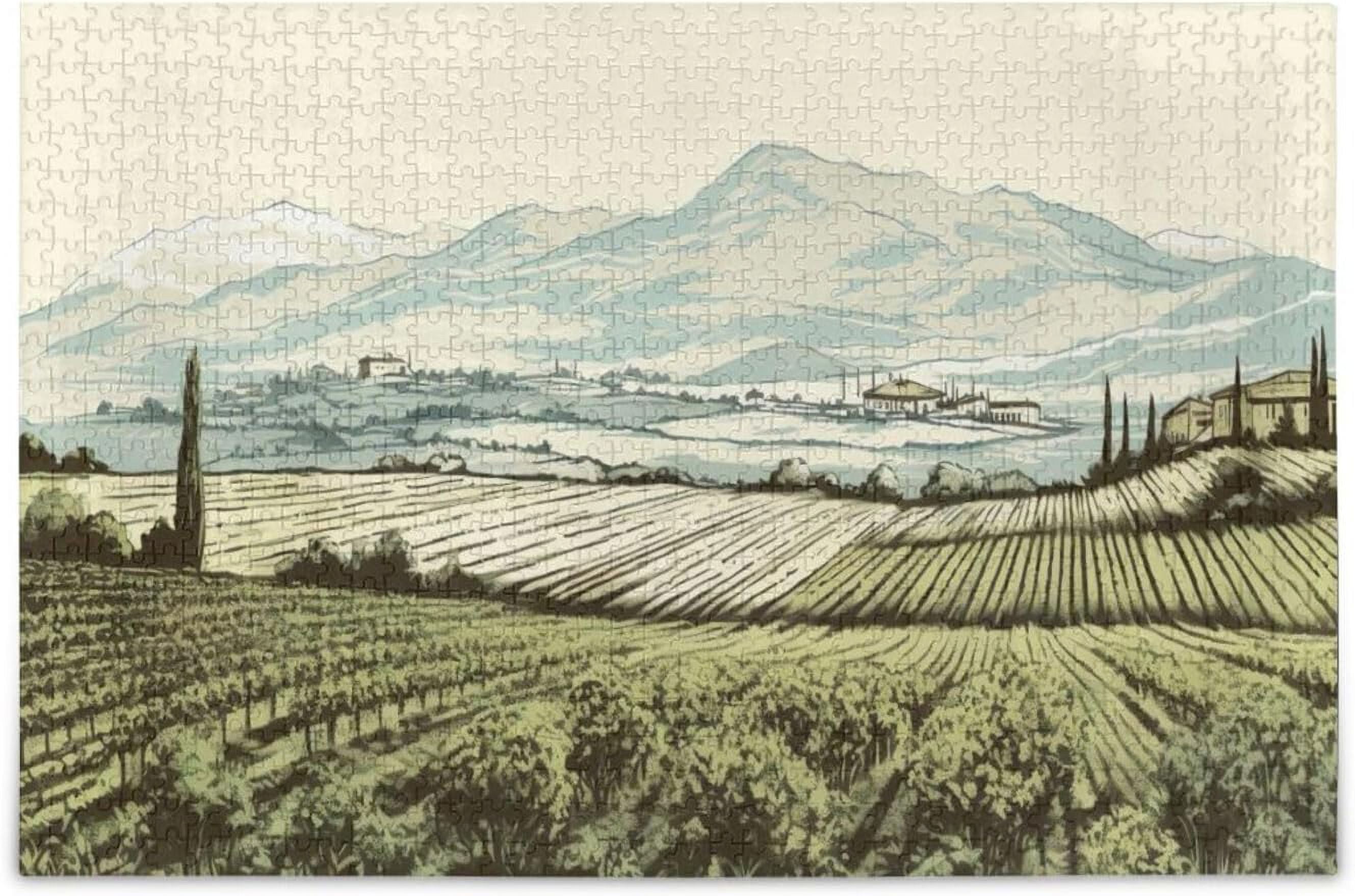 FREEAMG Vintage Italian Landscape Puzzle 1000 Pieces - Wooden Jigsaw ...