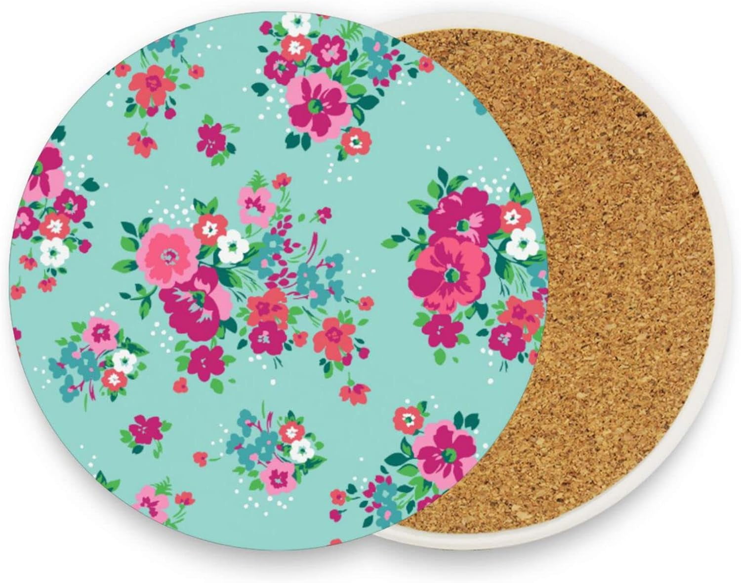 FREEAMG Vintage Tropical Flower Coasters for Drinks Set of 2, Absorbent ...