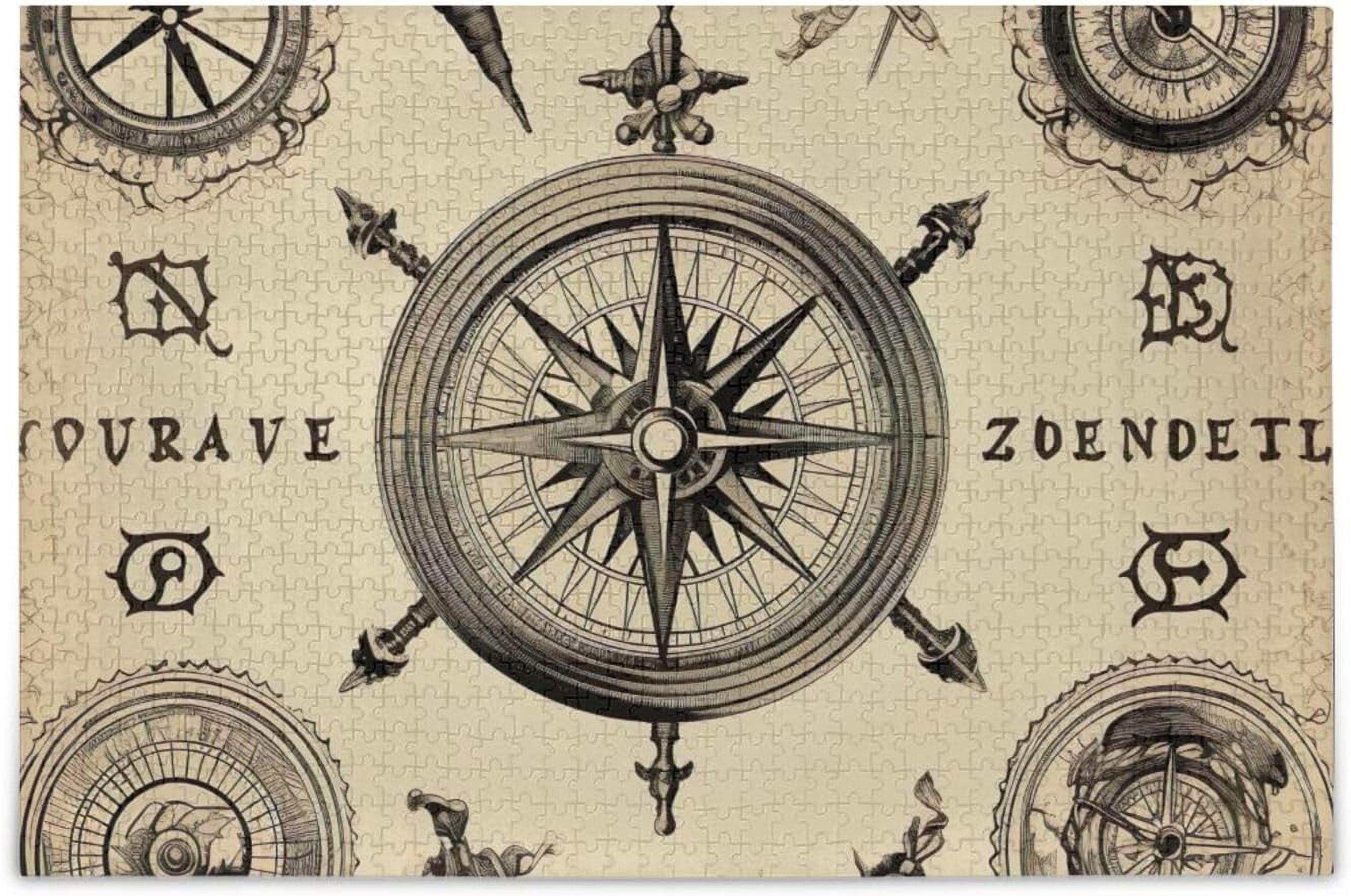 FREEAMG Vintage World Map Puzzle 1000 Pieces - Wooden Jigsaw Puzzles ...