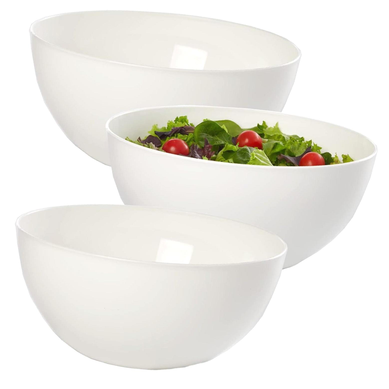 FREEAMG Vista White Plastic Salad and Serving 10-inch Dishes | trio set ...