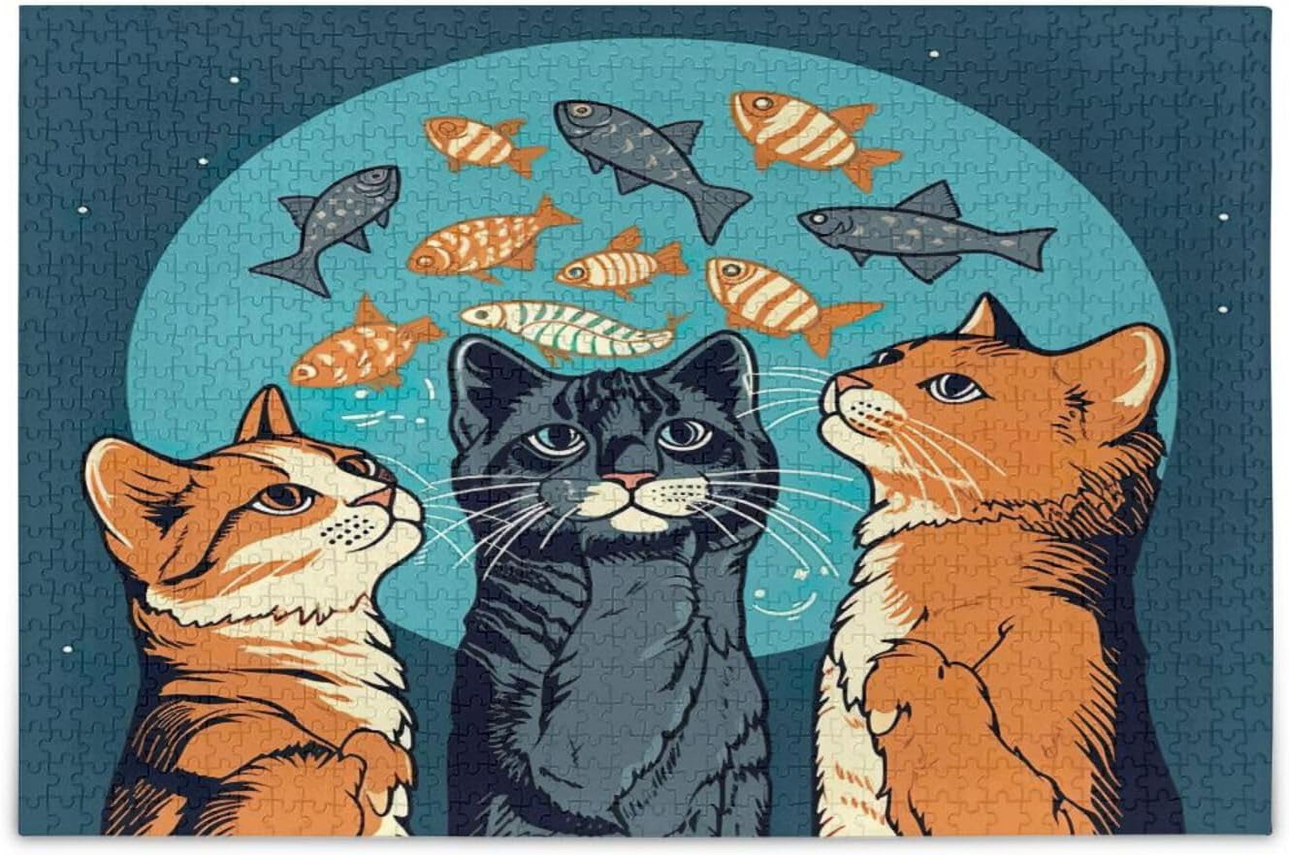 FREEAMG Voracious Cats Jigsaw Puzzles for Adults 500 Piece, Puzzles for ...