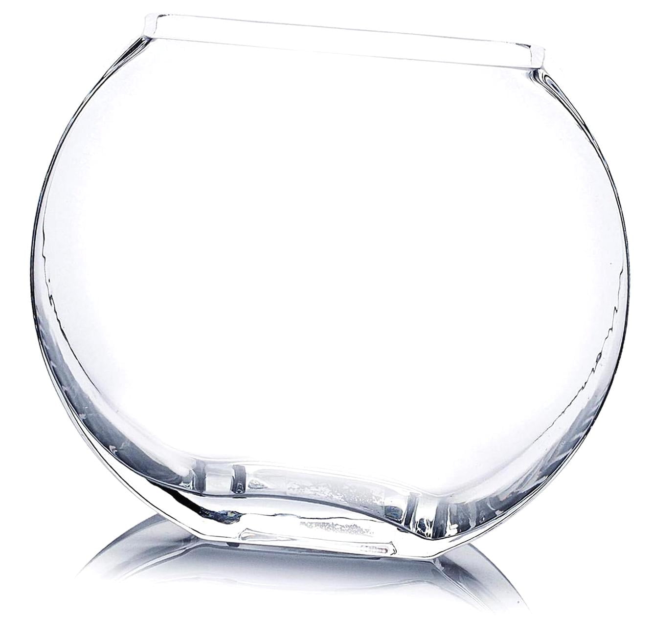 FREEAMG WGV Moon Vase, 16" x 6"W, 13" H, Clear Glass Floral Container ...