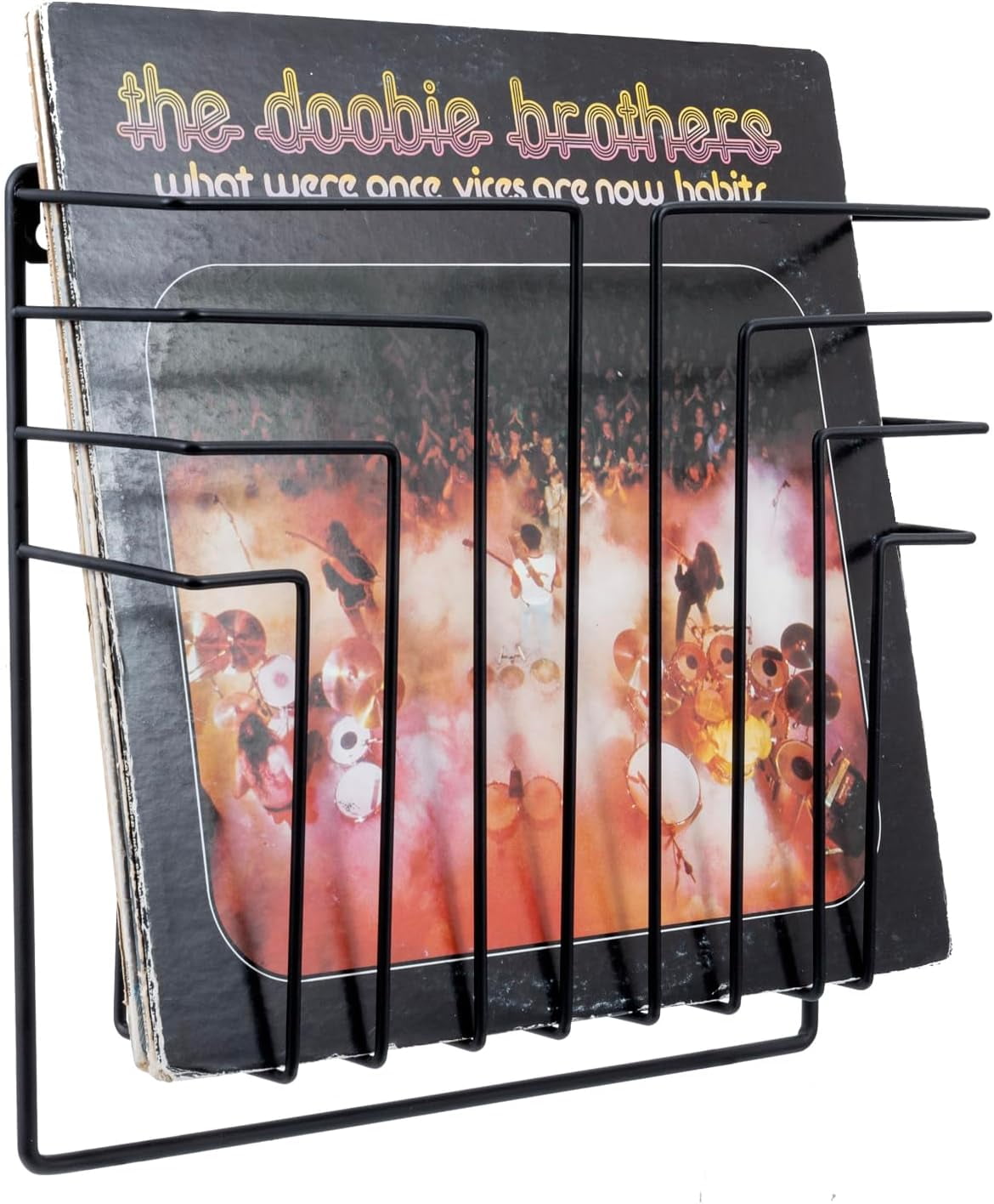 FREEAMG Wall Mounted Black Metal Wire Vinyl Records Storage Basket ...