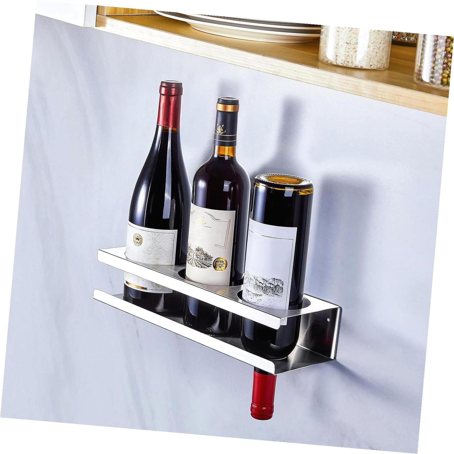 FREEAMG Wall-Mounted Bottle & Glass Holder Stainless Steel Hanging Rack ...