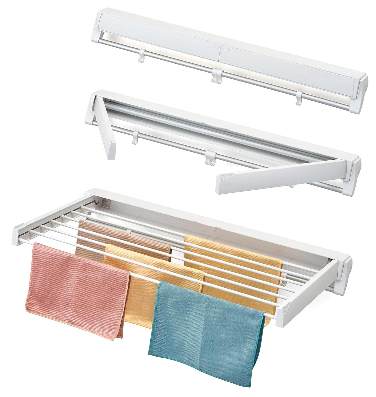 FREEAMG Wall Mounted Drying Rack, Collapsible Aluminum, 88 lbs Capacity ...