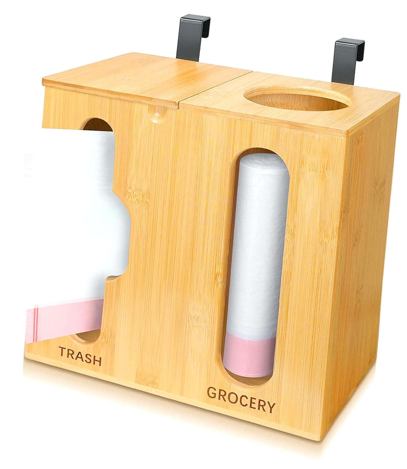 FREEAMG Wall-Mounted Trash Bag Holder - Kitchen Grocery Bag Dispenser ...