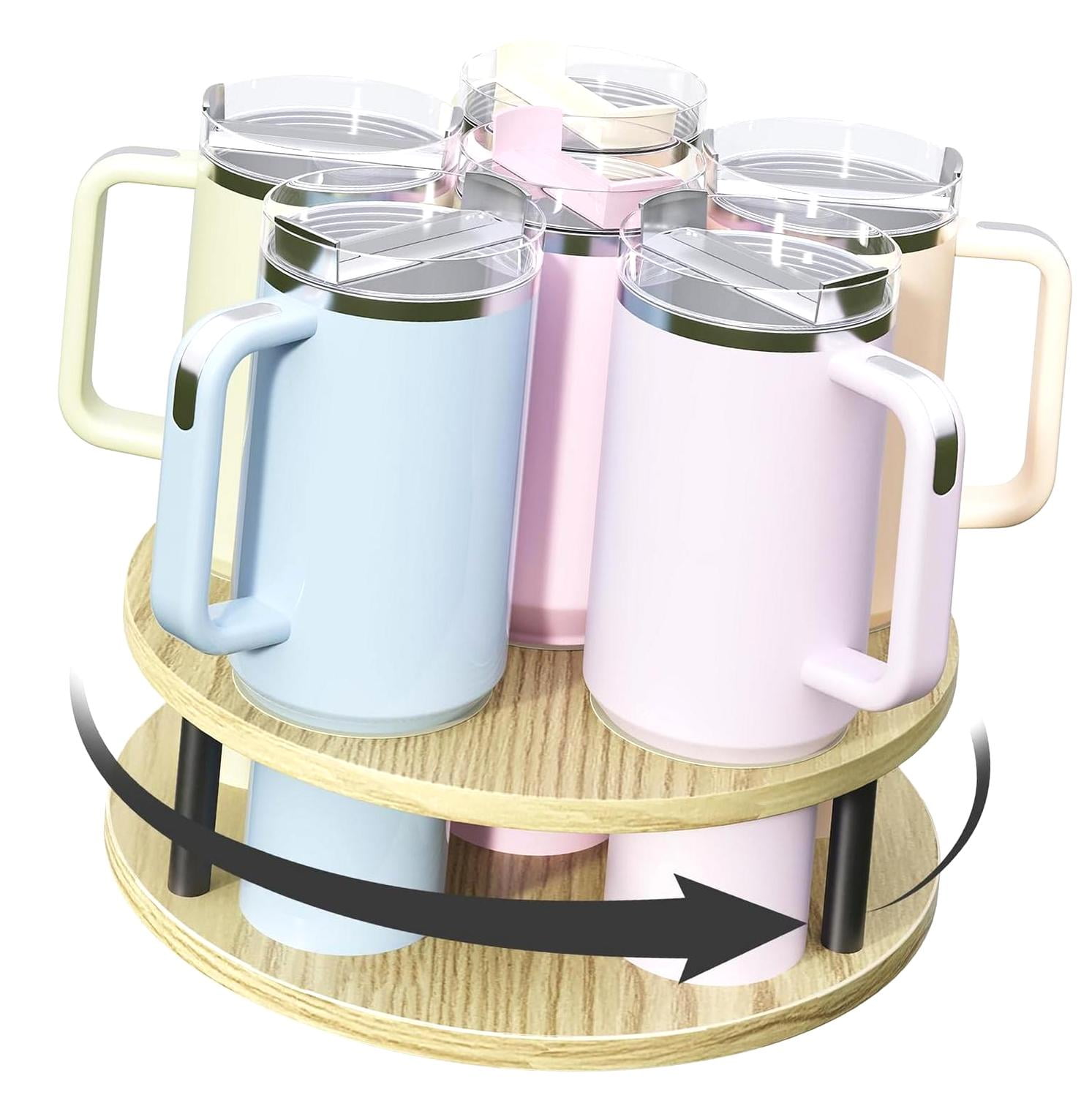 FREEAMG Water Bottle Organizer for 20/30/40oz, Rotating Tumbler Cup ...