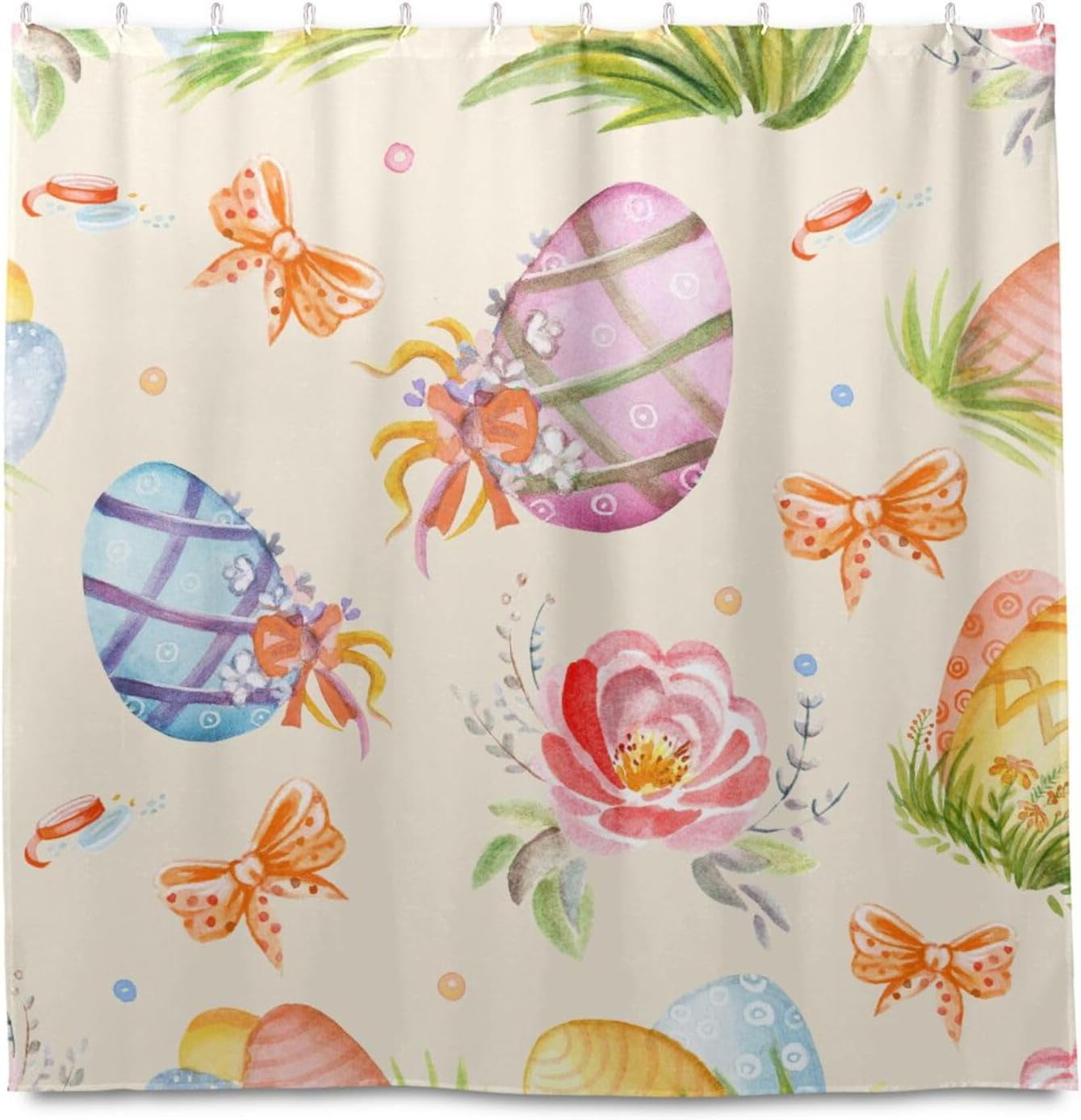 FREEAMG Watercolor Easter Egg Shower Curtain - 72x72 Inch Waterproof ...