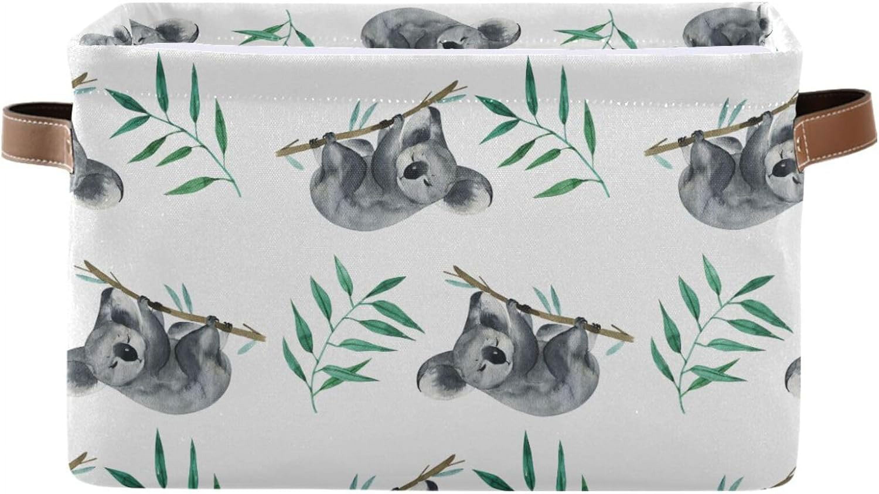 FREEAMG Watercolor Hand Drawn Koala Storage Basket, Durable Canvas ...