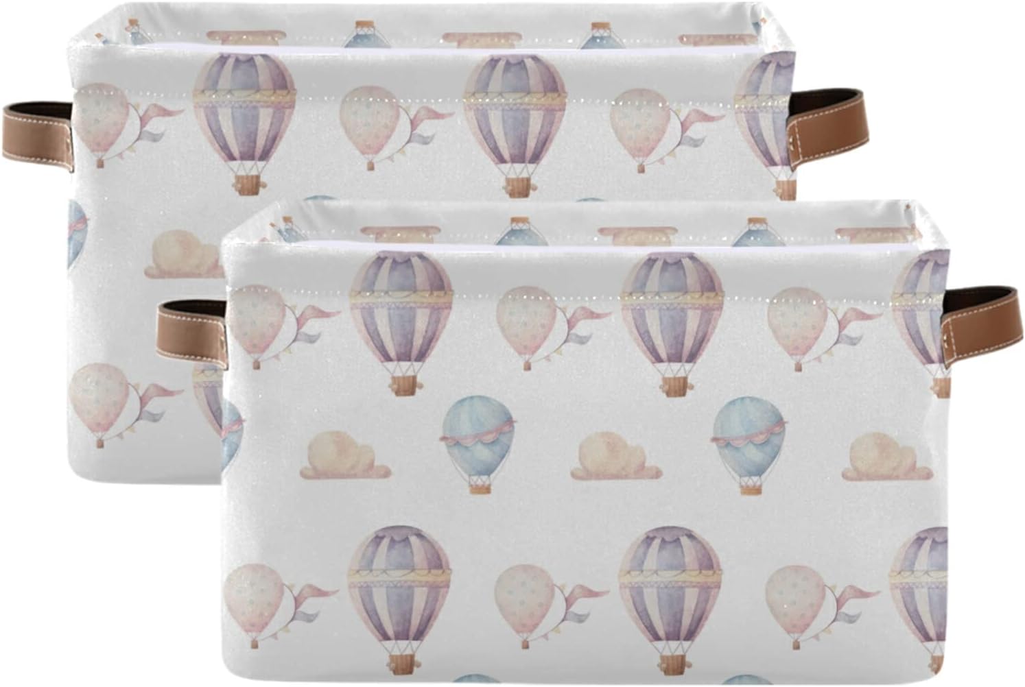 FREEAMG Watercolor Hot Air Balloon Storage Bin for Toy Storage Basket ...