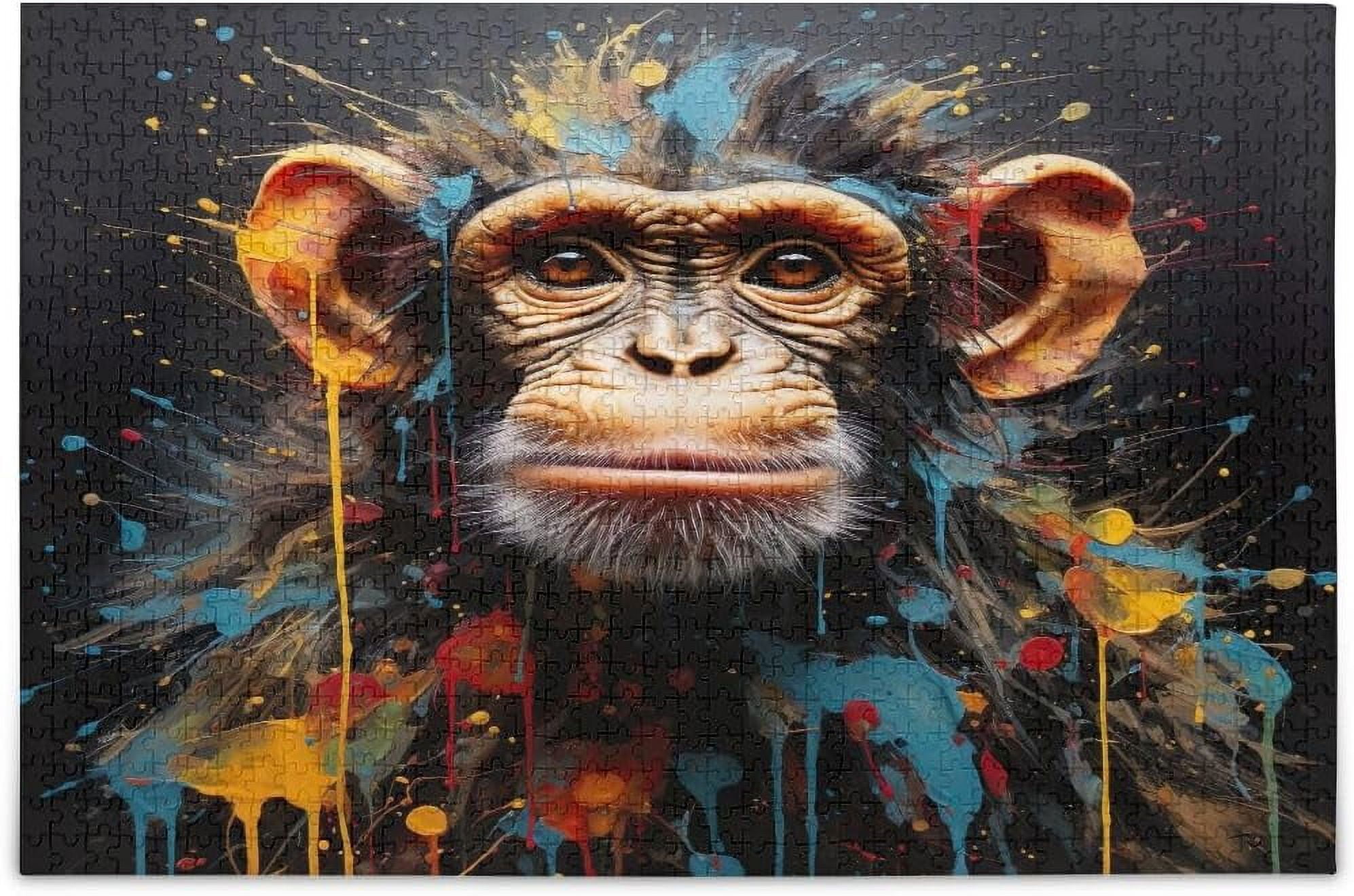FREEAMG Watercolor Monkey Jigsaw Puzzles 500 Piece for Adults Large ...