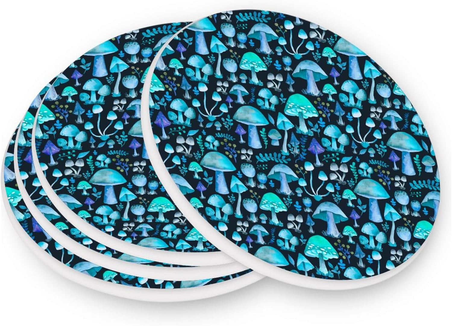 FREEAMG Watercolor Mushrooms Coasters for Drinks Set of 4, Absorbent ...